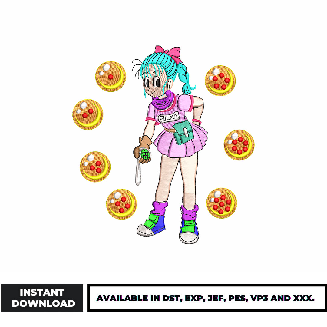 Bulma anime embroidery design, Dragonball embroidery, anime | Inspire ...