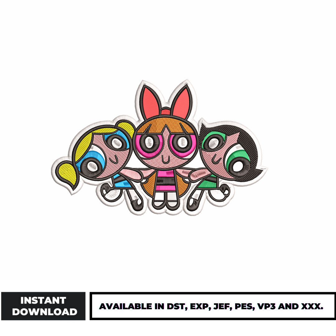 Powerpuff Girls anime embroidery design, Powerpuff Girl embr | Inspire ...