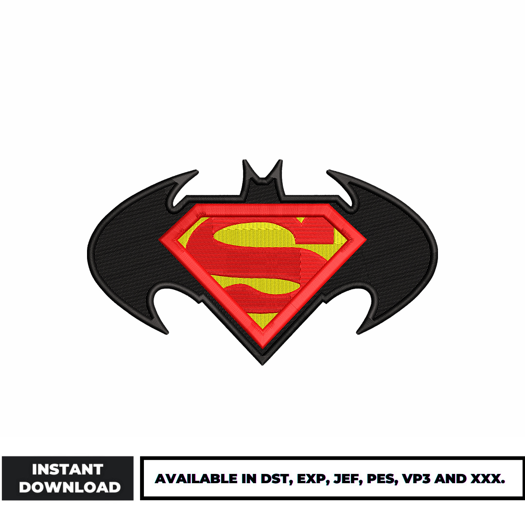 Superman Batman Logo embroidery design, movie embroidery, Br | Inspire ...