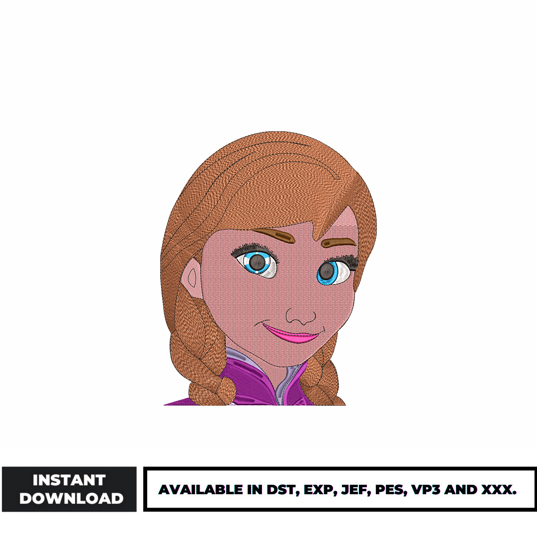 Anna face embroidery design, Frozen disney embroidery, Logo | Inspire ...
