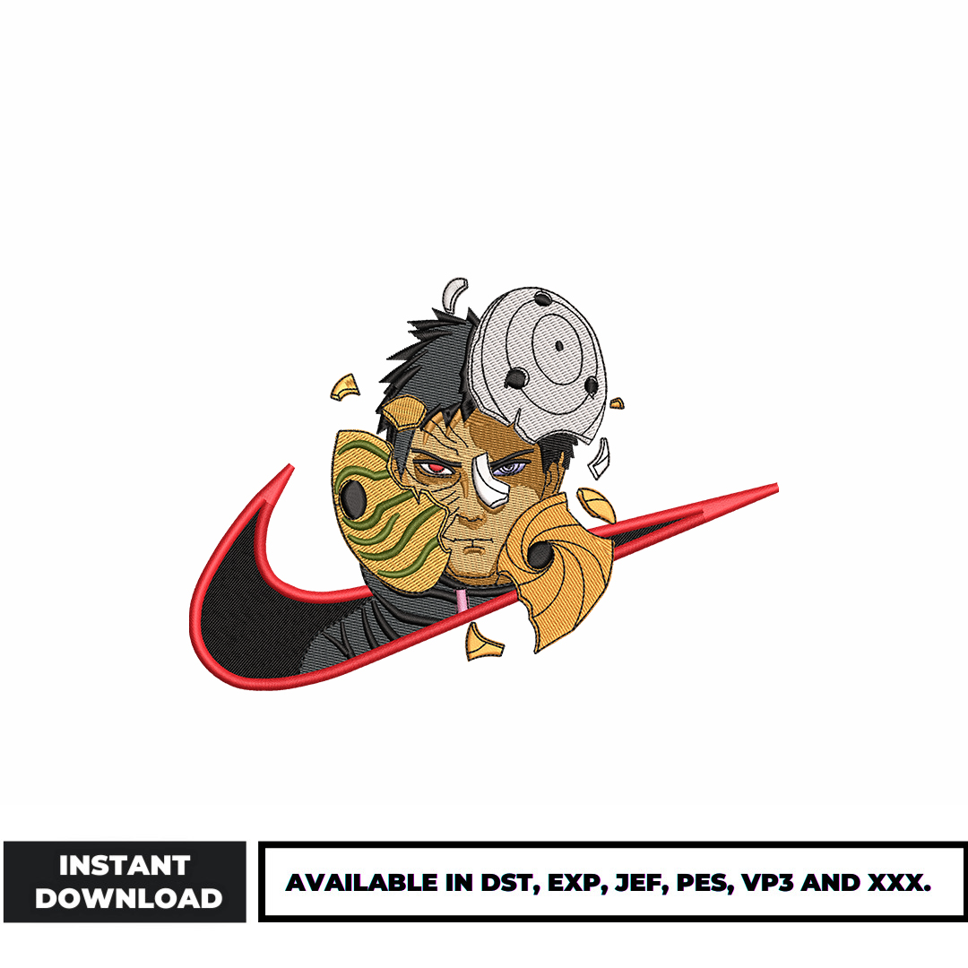 Uchiha Obito Logo Nike embroidery design, anime naruto embro | Inspire ...