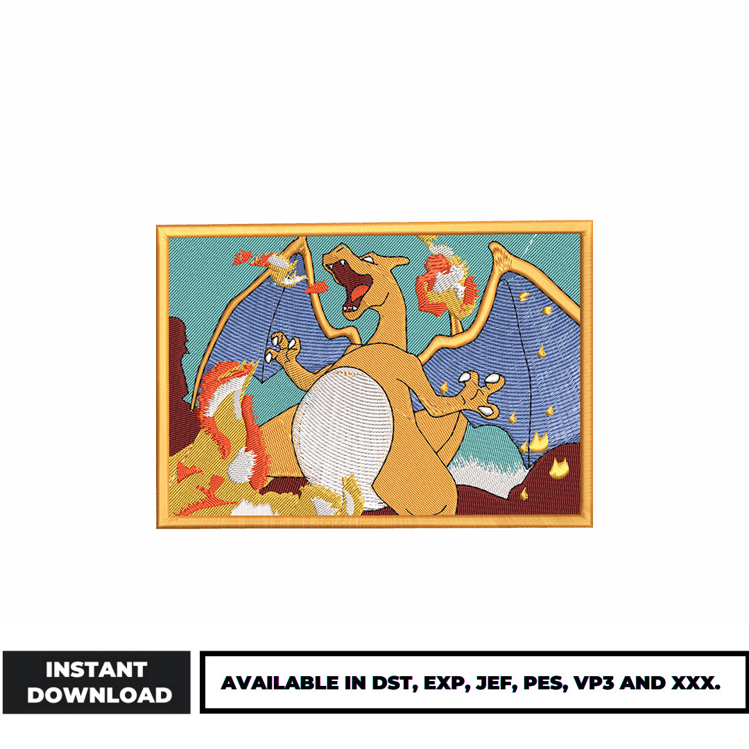 Charizard embroidery design, anime Pokemon embroidery, Brand | Inspire ...