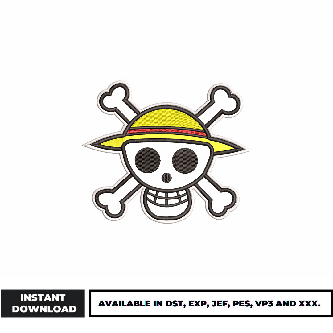 Luffy logo embroidery design, One piece embroidery, Anime em | Inspire ...