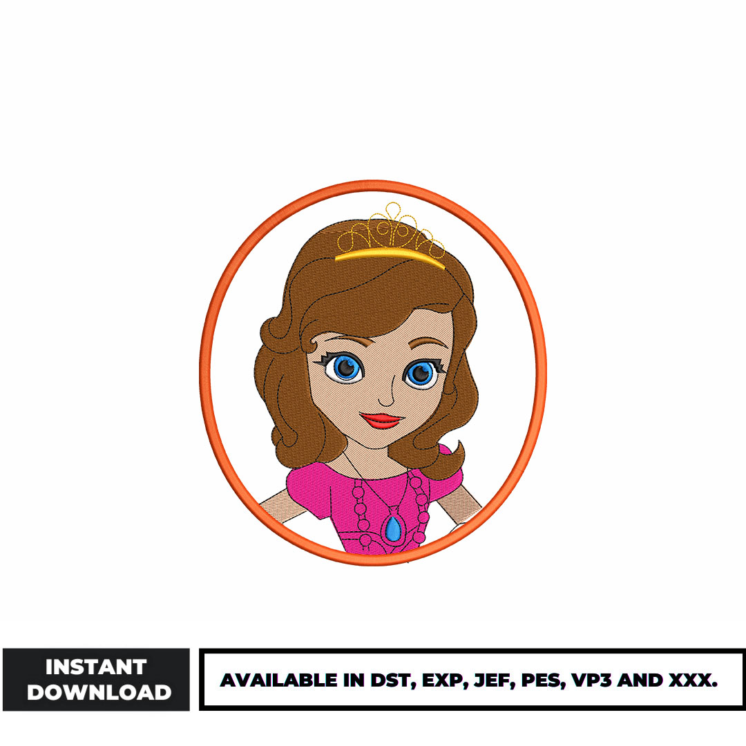 Sofia princess circle embroidery design, Disney princess emb | Inspire ...
