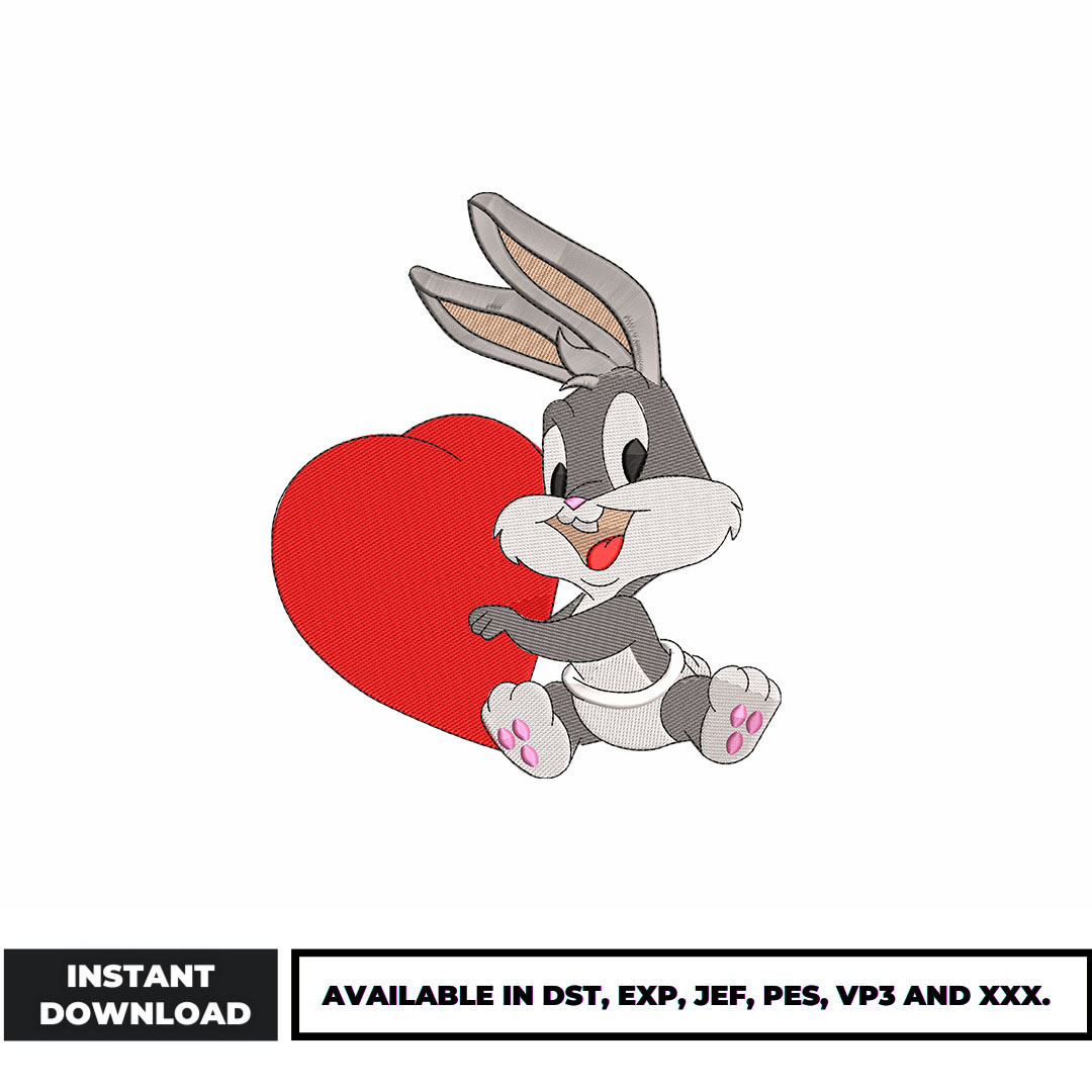 Bugs bunny love embroidery design, Looney Toons embroidery, | Inspire ...