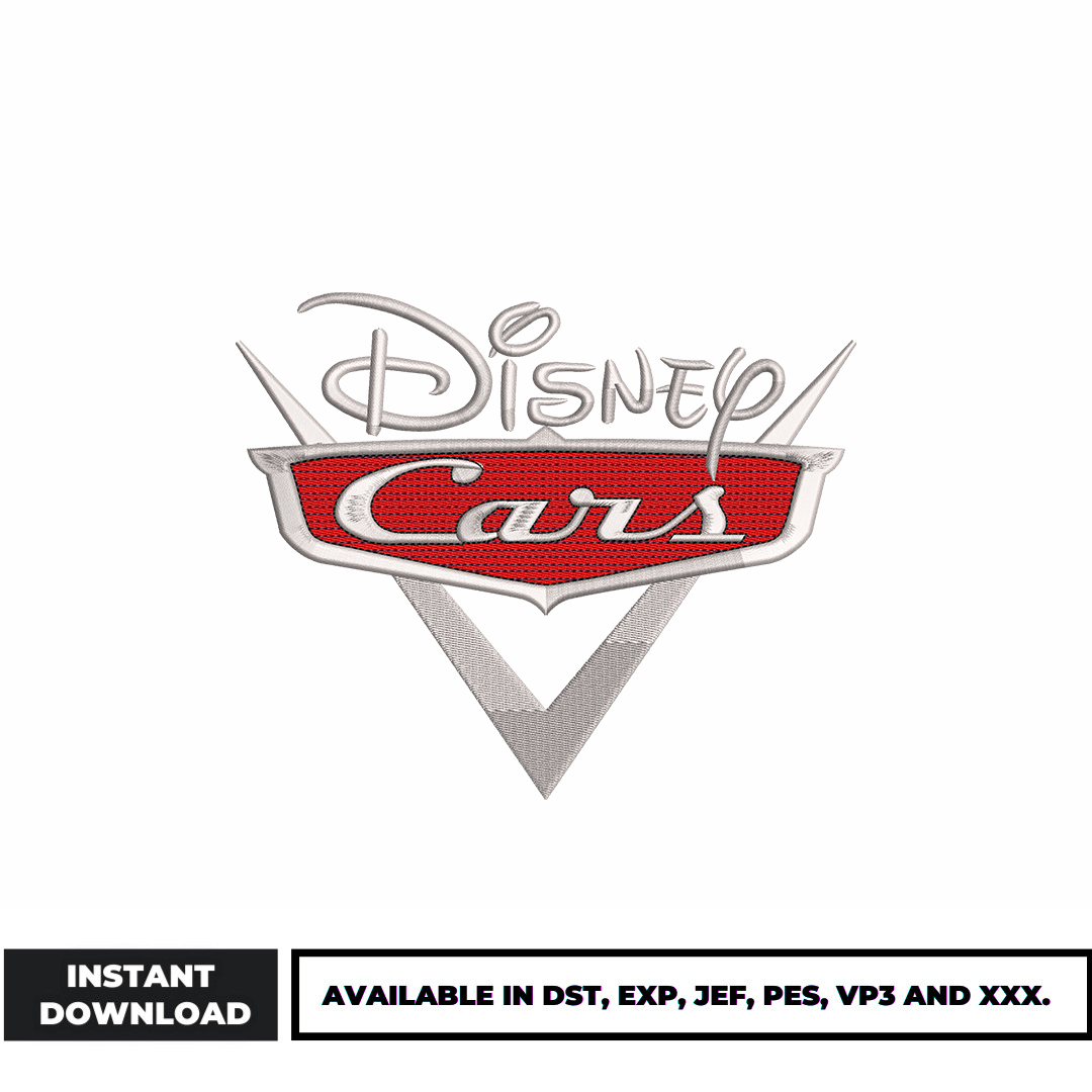 Disney car logo embroidery design, disney embroidery, cartoo | Inspire ...