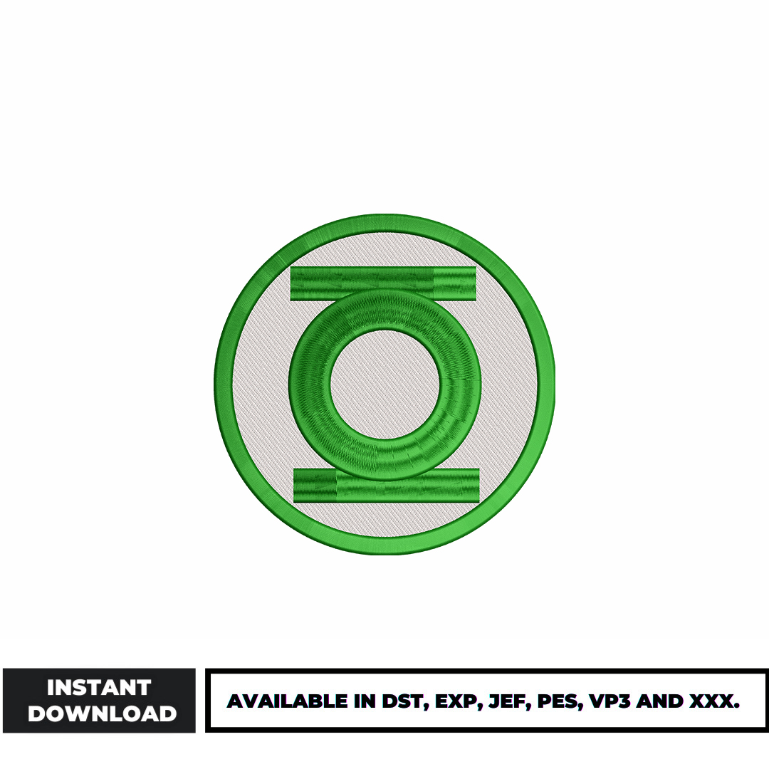 Green Lantern Round Logo embroidery design, Logo brand embro | Inspire ...