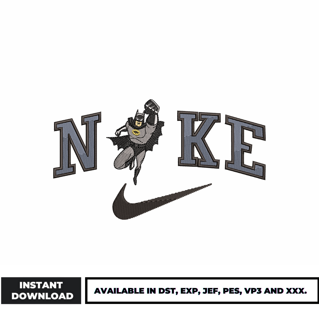 Nike Batman embroidery design, Swoosh embroidery, logo brand | Inspire ...