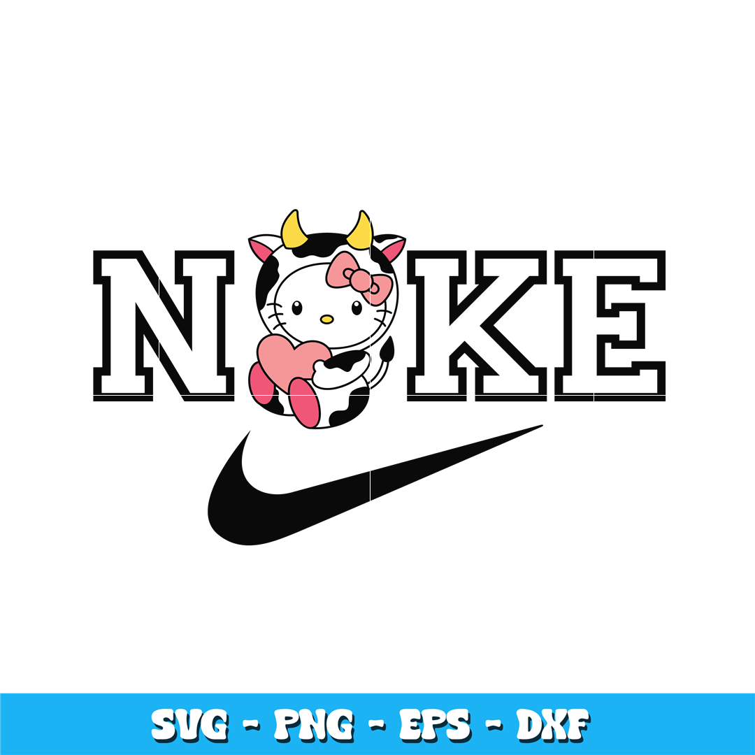 Cute Cow Heart Kitty nike svg, Logo Brand svg, cartoon svg, | Inspire ...