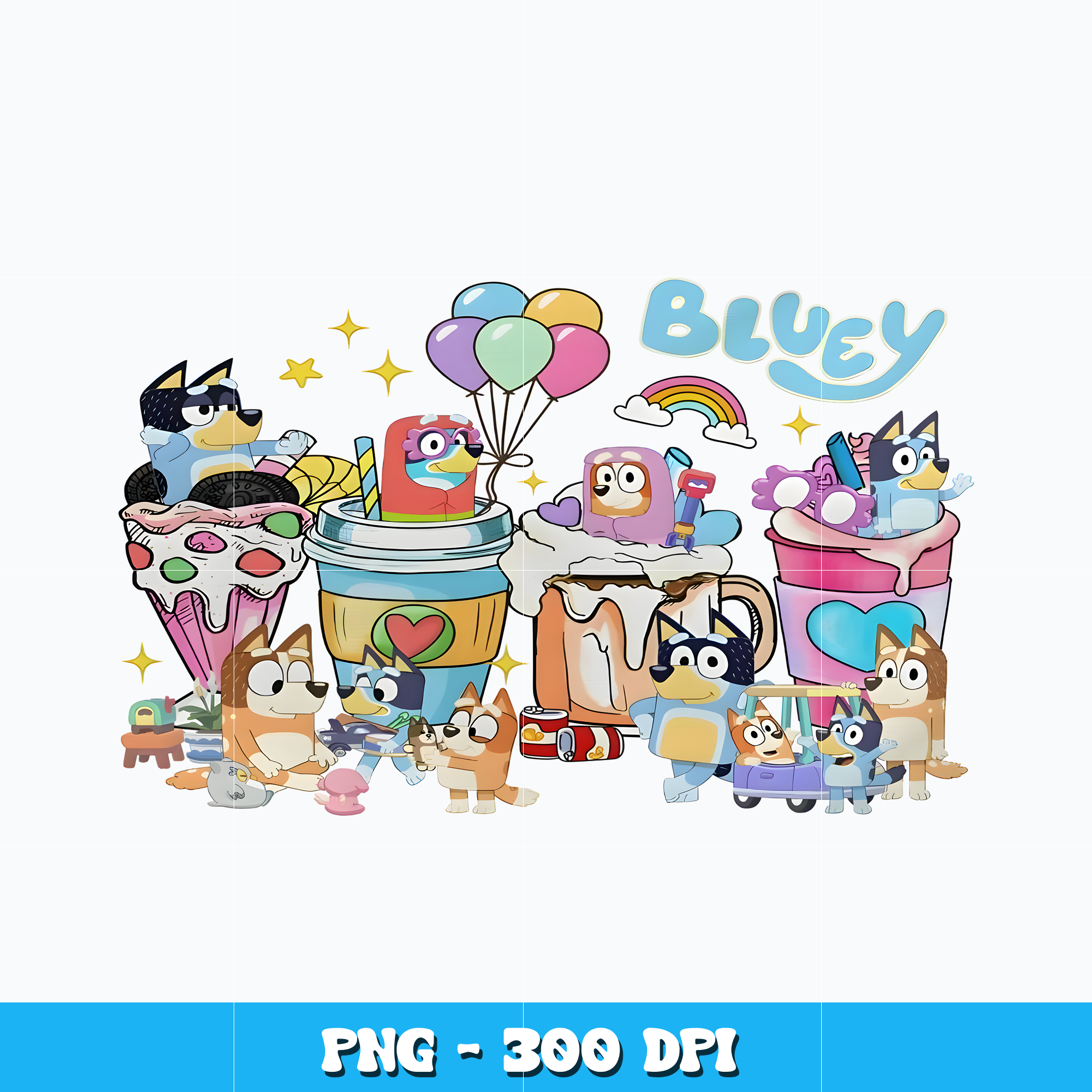 Bluey Iced Coffee design png, Bluey Png, Cartoon svg, Logo d - Inspire ...