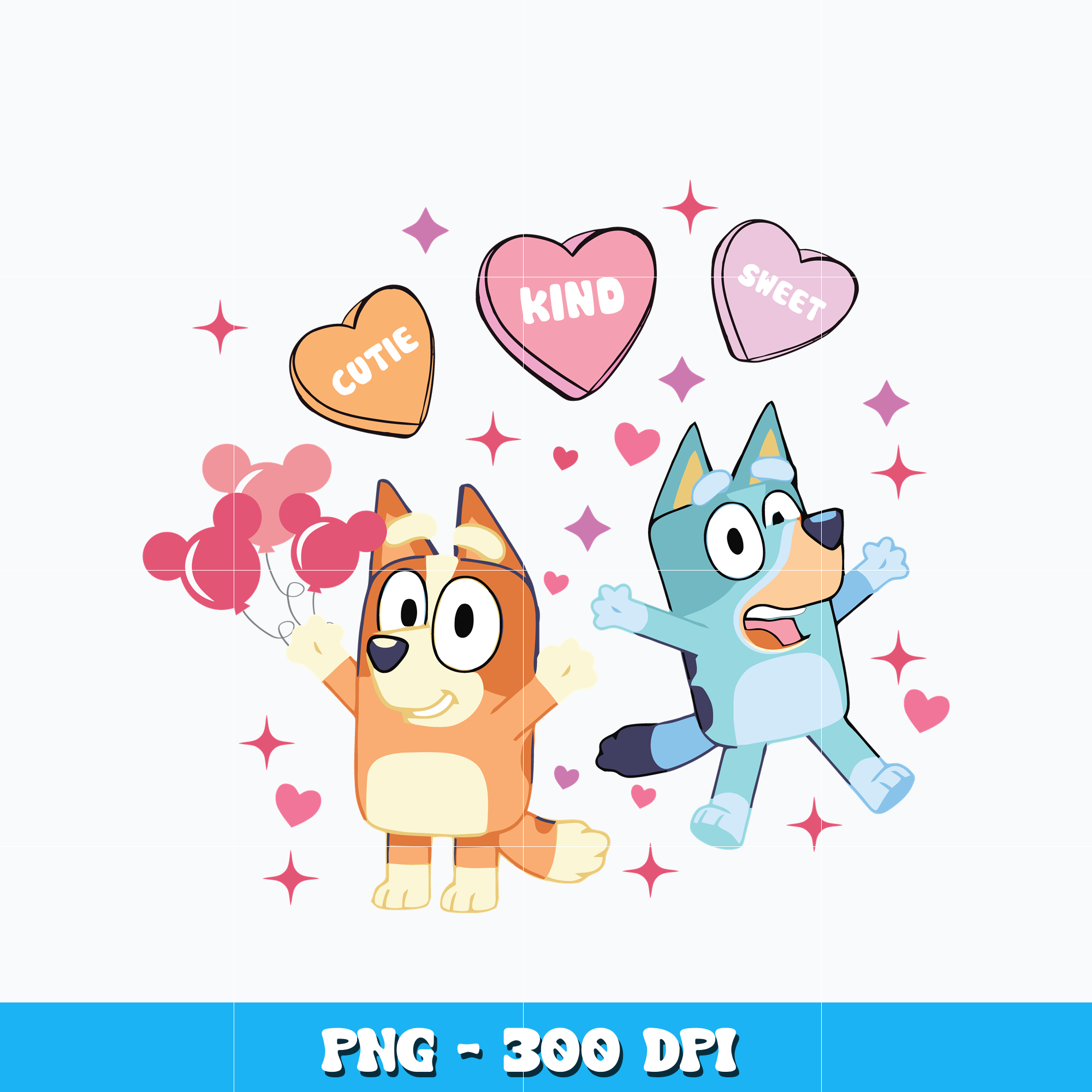 Bluey cutie kind and sweet valentine Png, bluey Png, Cartoon | Inspire ...