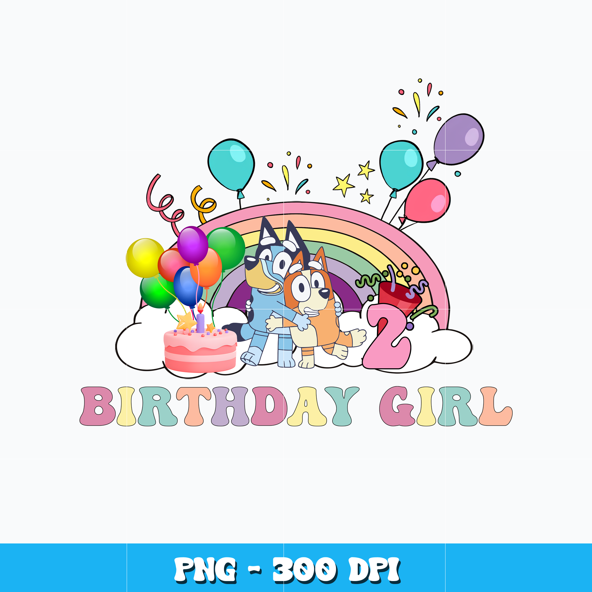 Bluey Bingo Birthday girl Png, Bluey Png, Cartoon Png, Logo | Inspire ...