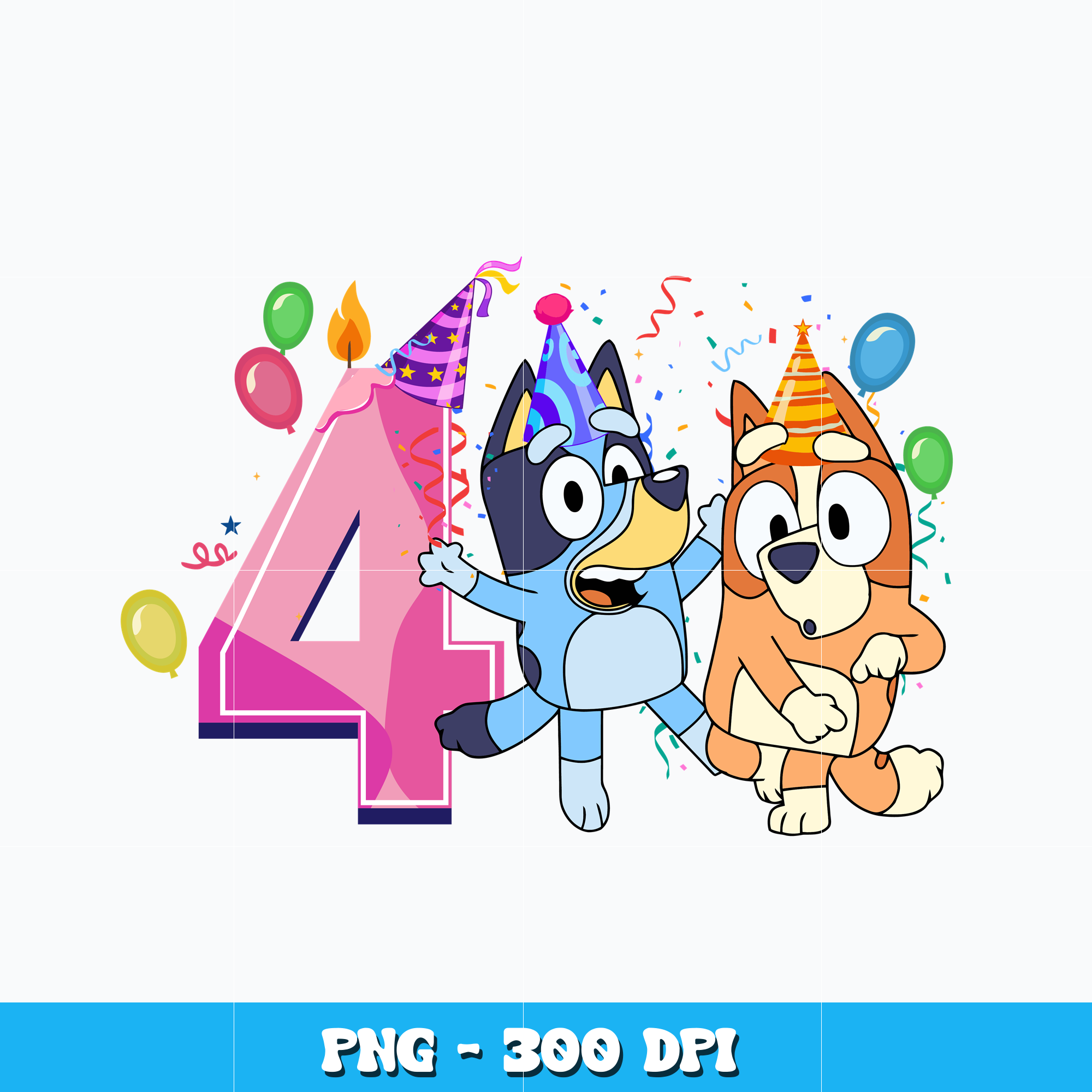 Bluey Bingo 4th Design Png, Bluey cartoon Png, Cartoon Png, - Inspire ...