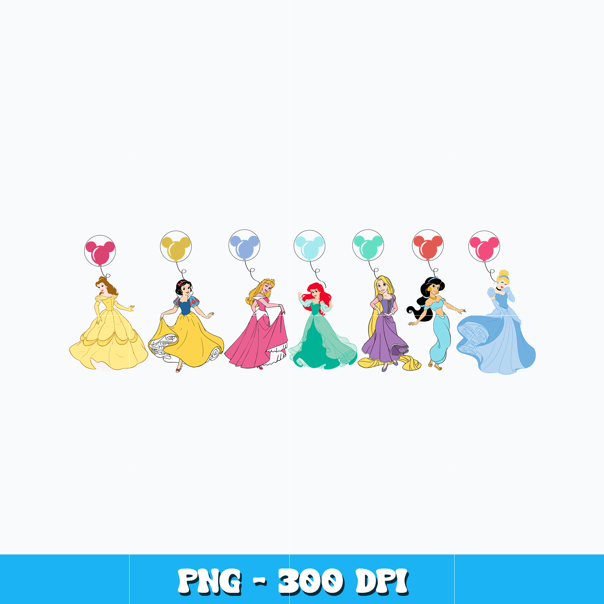 Disney Princess with balloon Png, Disney cartoon Png, Cartoo | Inspire ...