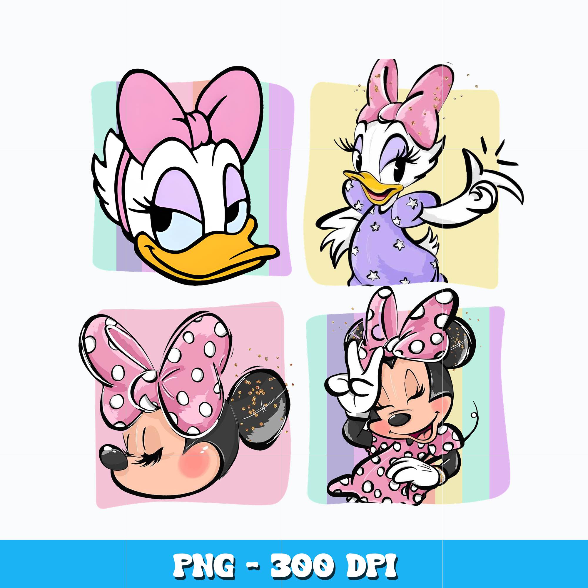 Minnie mouse and Daisy duck design png, Disney Png, cartoon | Inspire ...