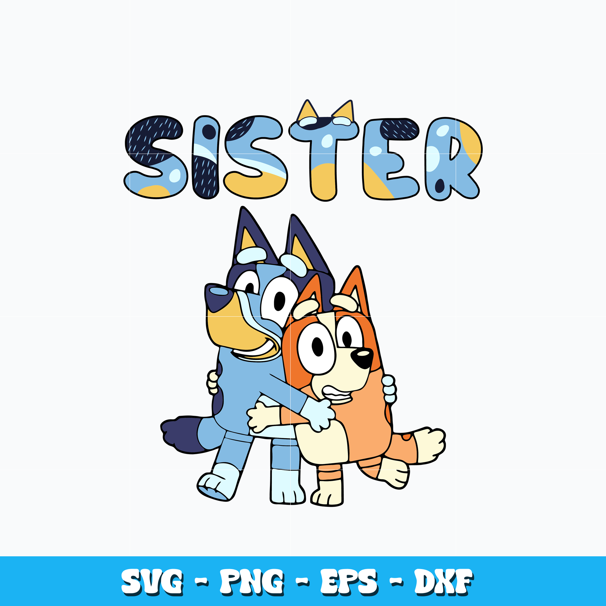 Sister bluey bingo design svg, Bluey cartoon svg, cartoon sv | Inspire ...