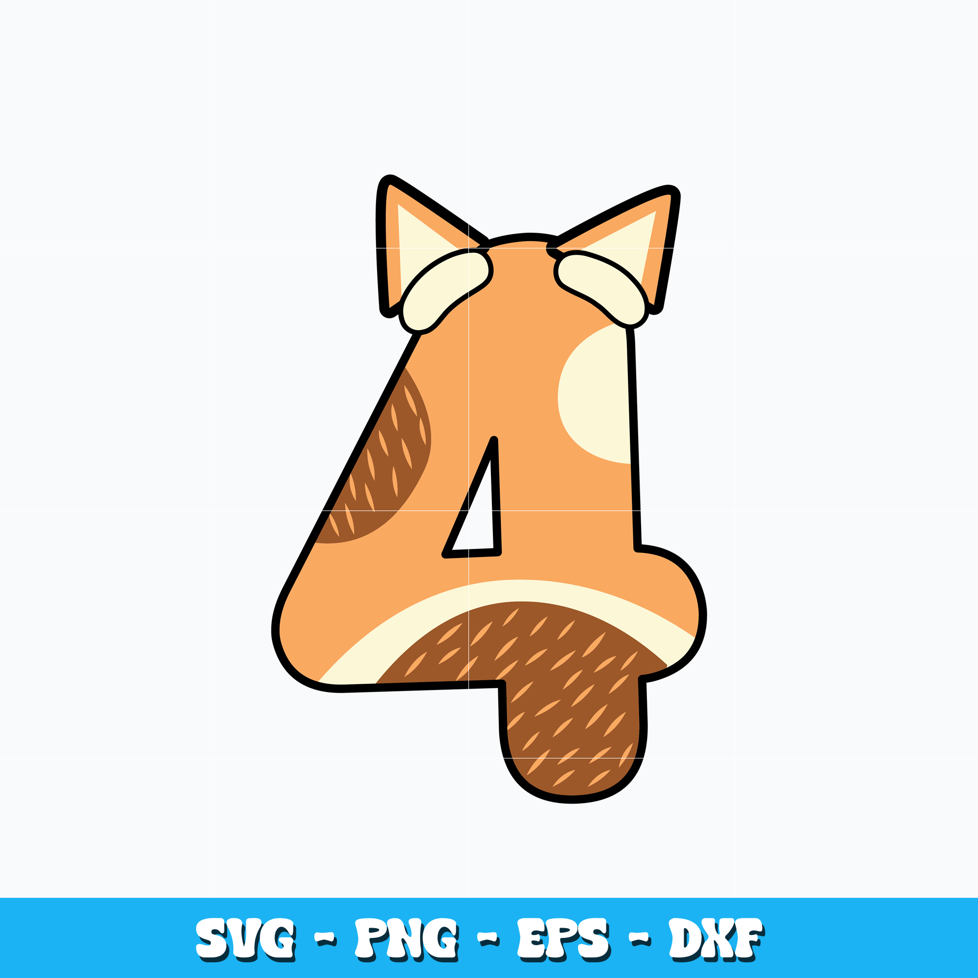 Number four bingo design svg, Bluey cartoon svg, cartoon svg - Inspire ...