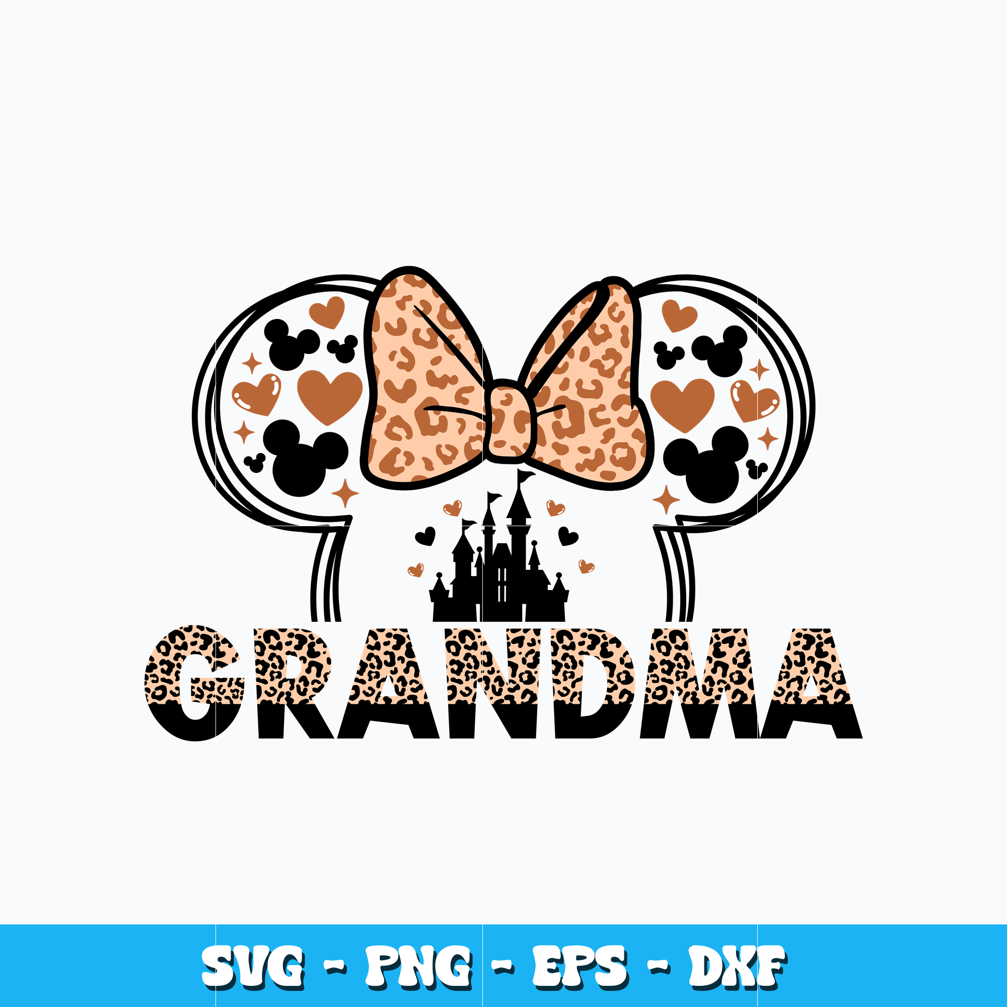 Grandma Minnie mouse Svg, Minnie mouse head svg, cartoon svg - Inspire ...