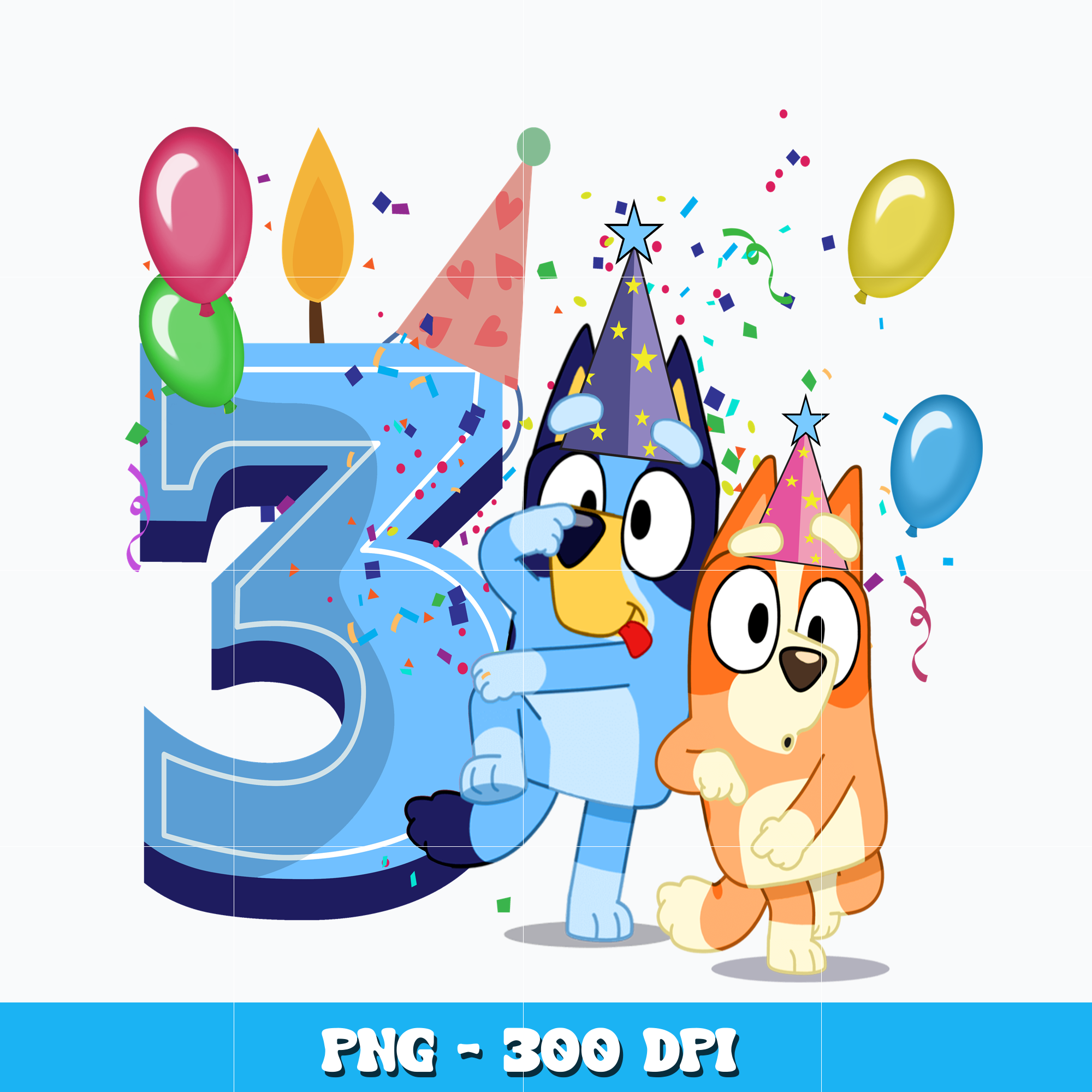 Bluey bingo 3rd blue png, Bluey bingo birthday png, cartoon | Inspire ...