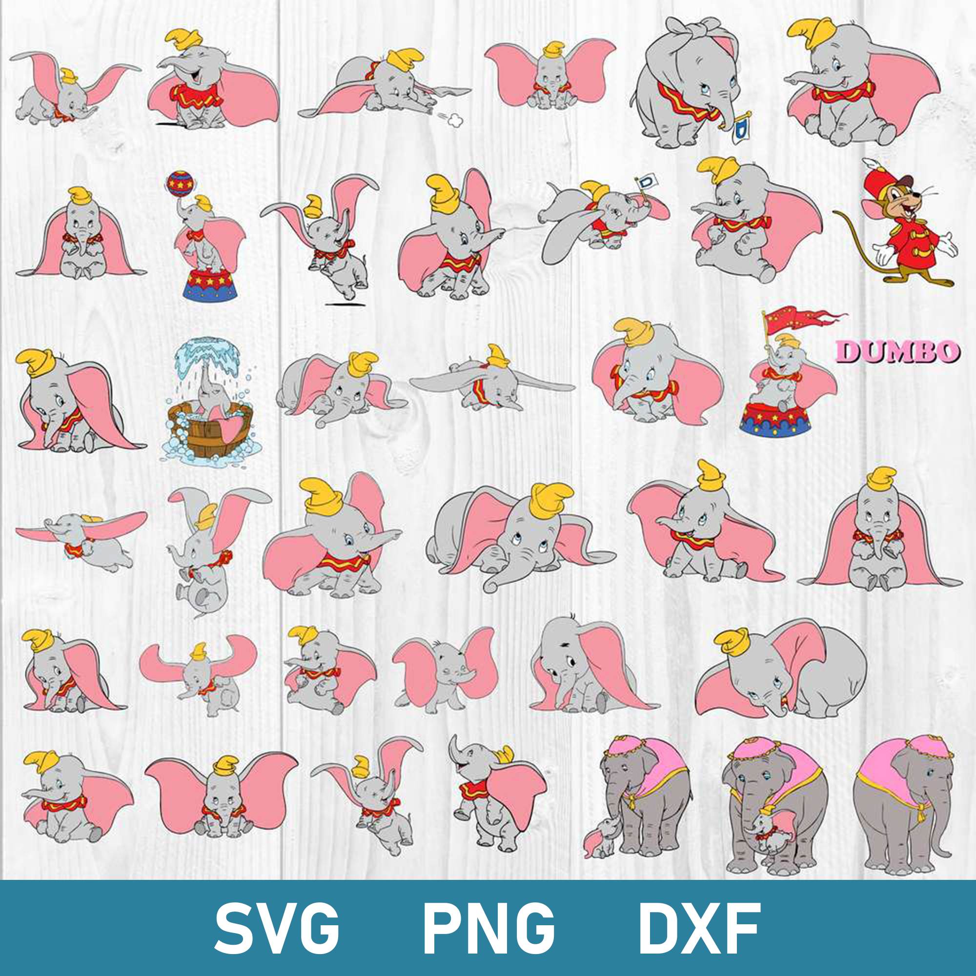 Dumbo Bundle Svg, Dumbo Svg, Elephant Svg, Cartoon Svg, Png | Inspire ...