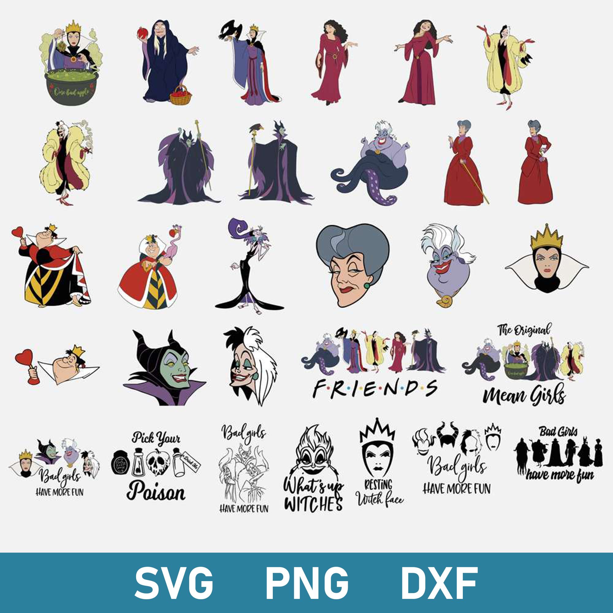 Bundle Villains Disney Svg, Villains Svg, Maleficent Svg, Di | Inspire ...