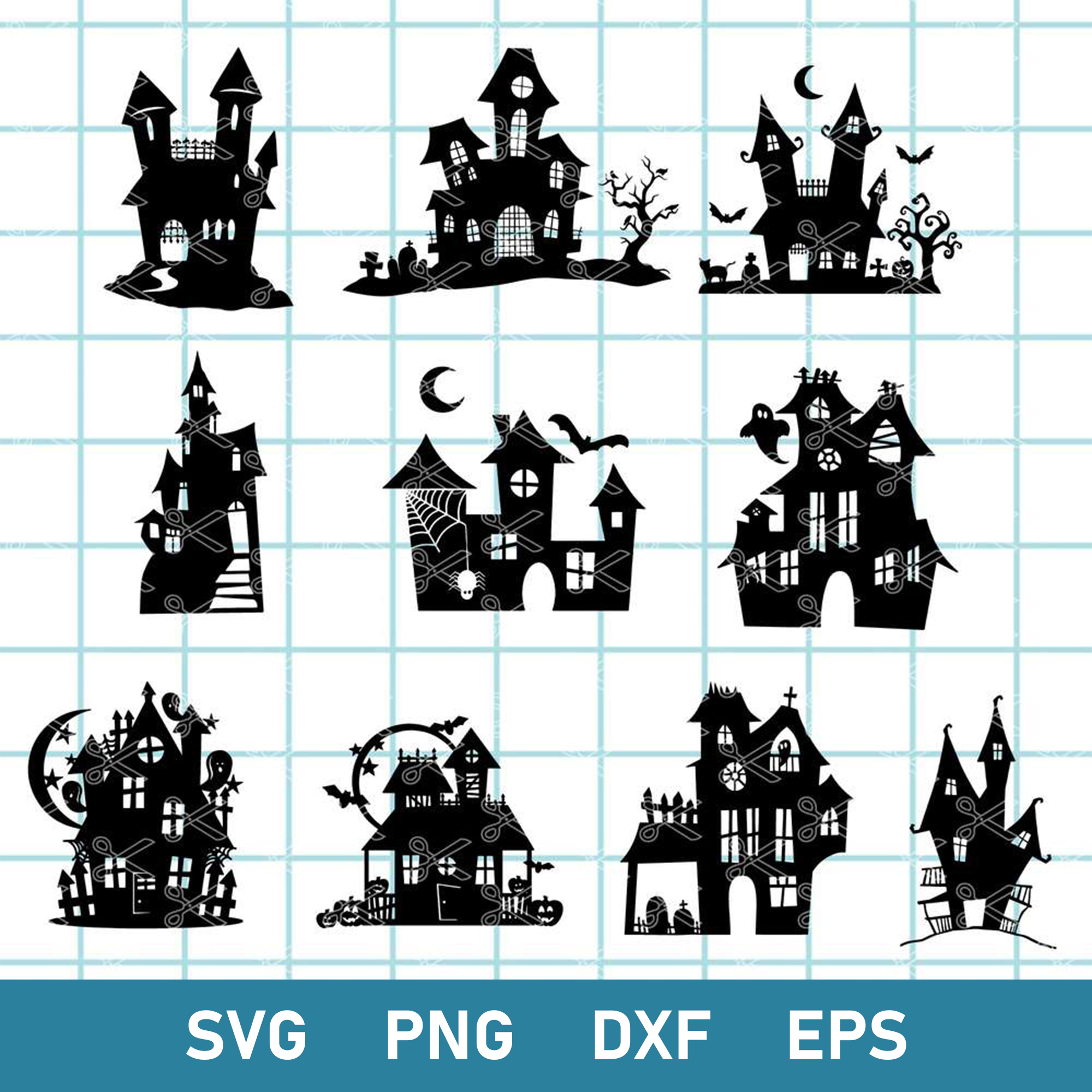 Haunted House Bundle Svg, Haunted House Svg, Haunted House C | Inspire ...