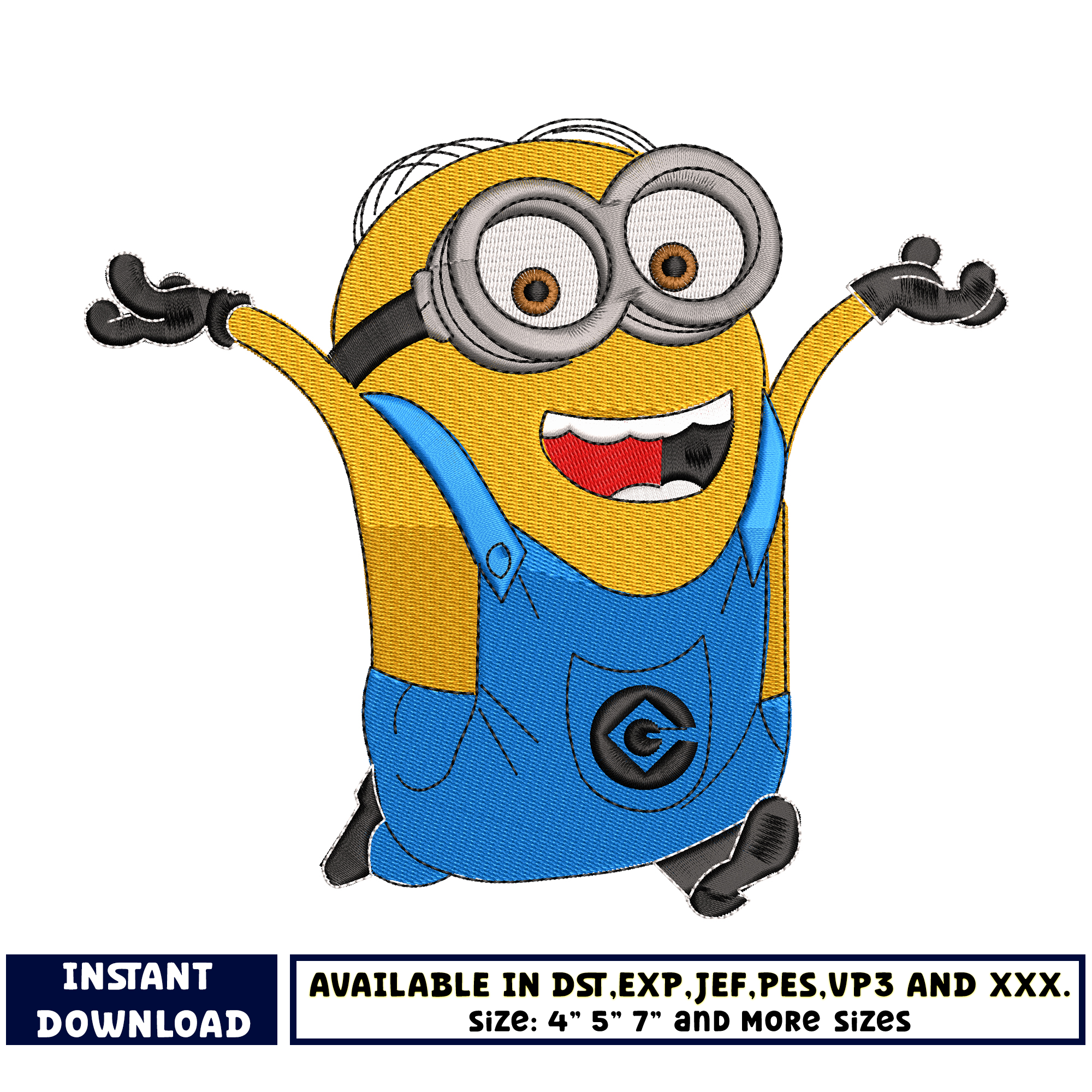Bob the Minion embroidery designs | Inspire Uplift