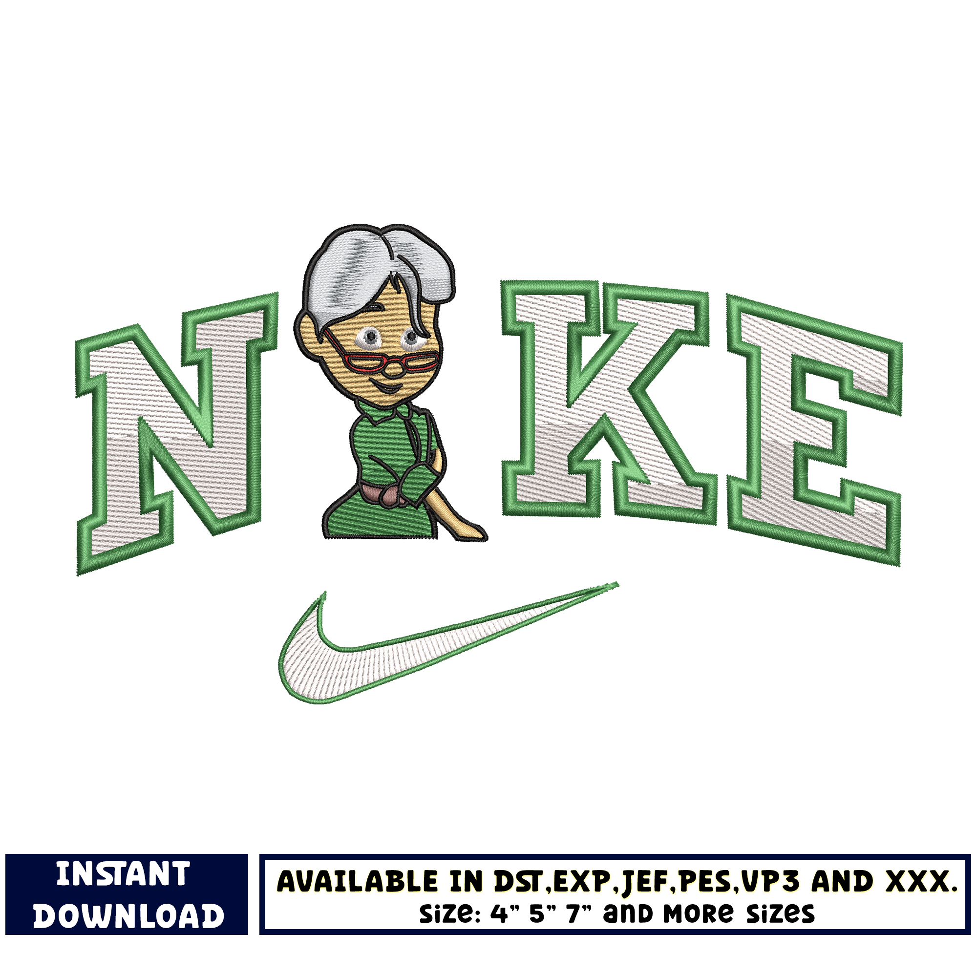 Cartoon Logo nike embroidery design | Inspire Uplift