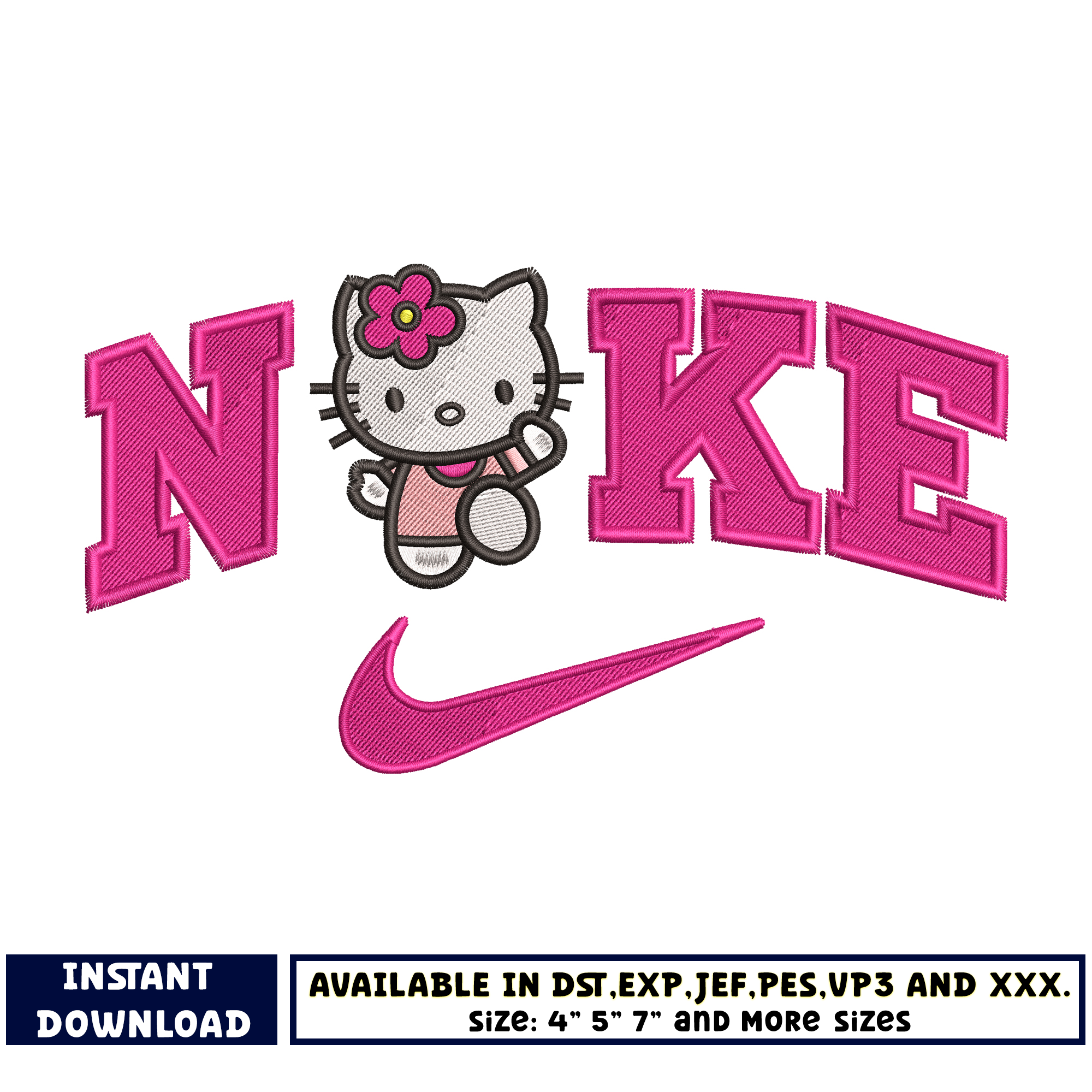 Hello kitty nike embroidey design | Inspire Uplift