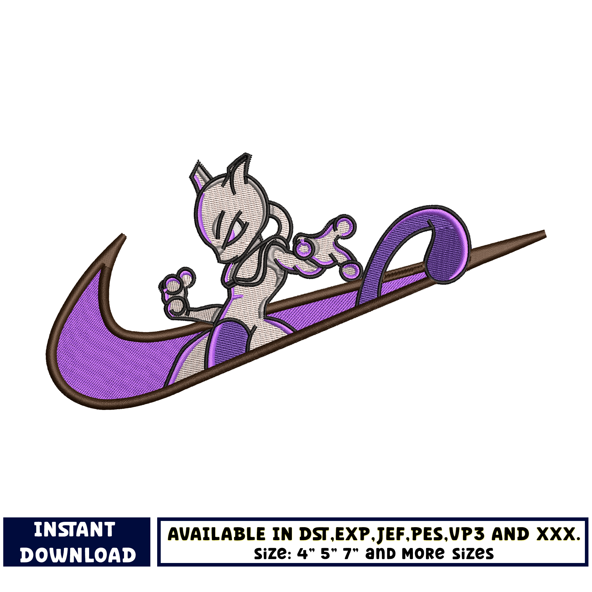 Mewtwo logo nike embroidery design - Inspire Uplift