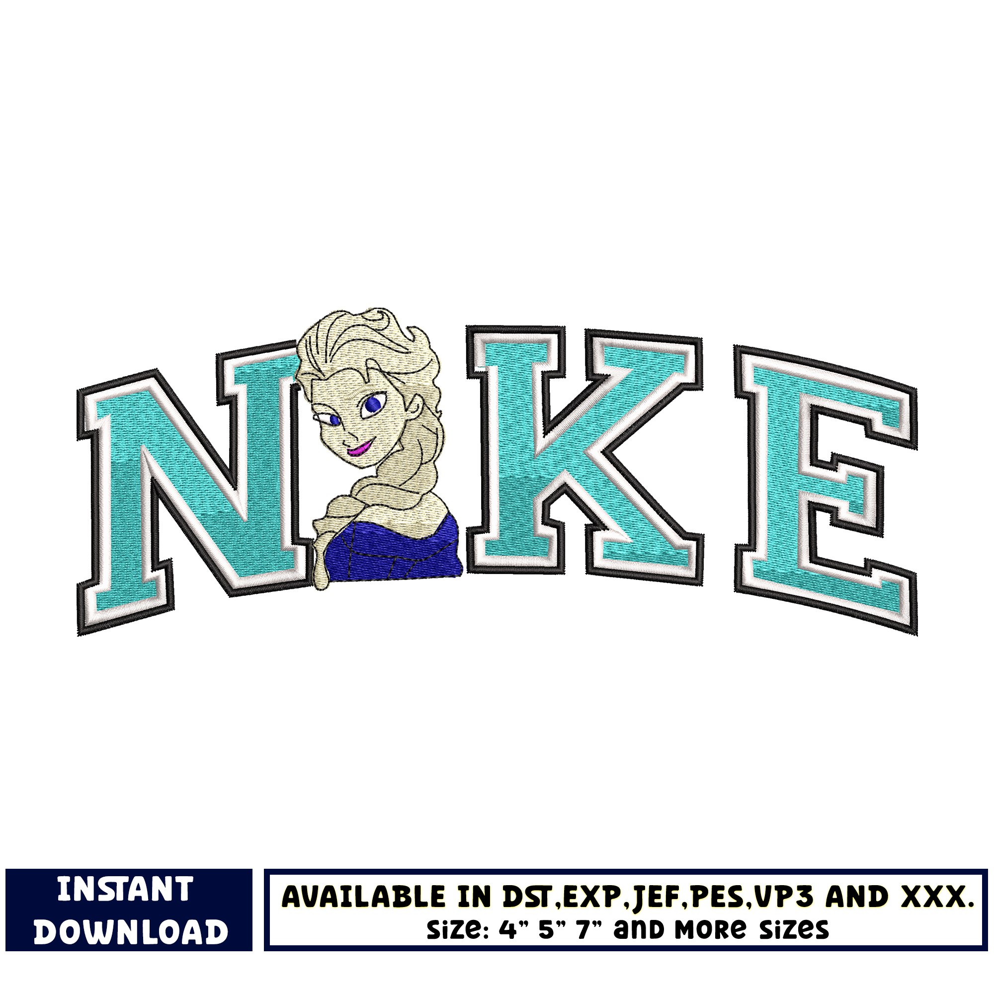 Nike elsa princess embroidery design | Inspire Uplift