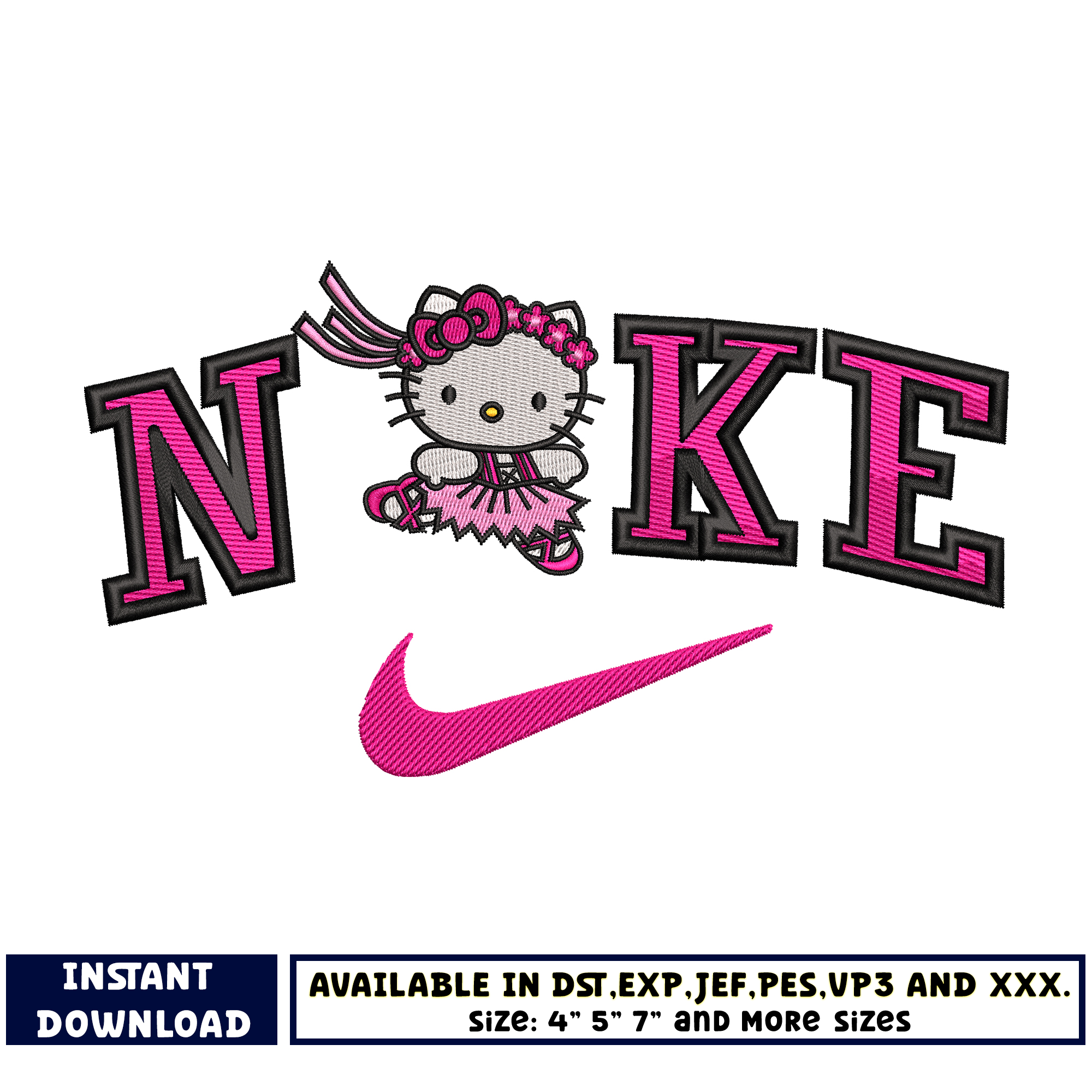 Nike and Hello kitty embroidery design | Inspire Uplift