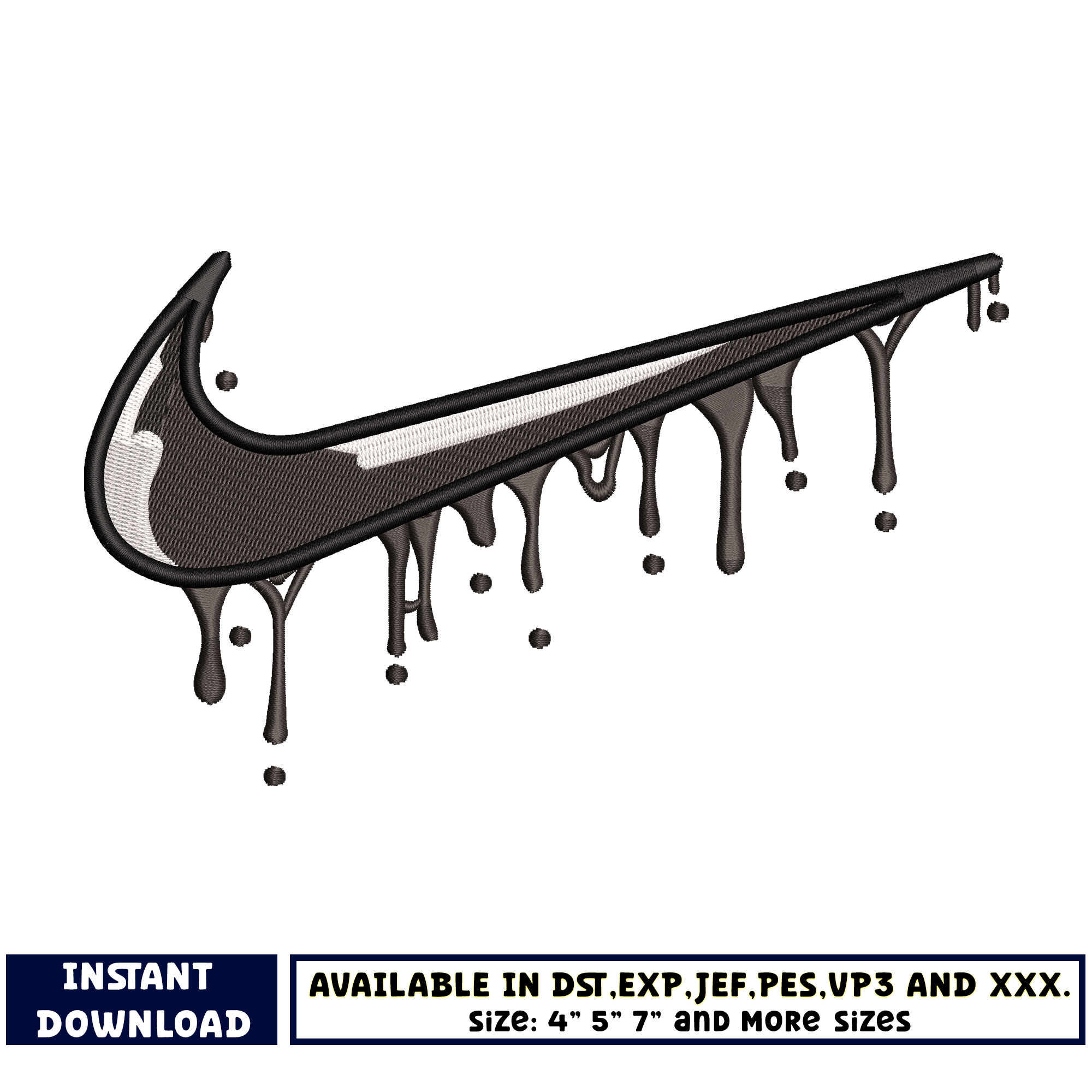 Nike Logo Dripping embroidery design | Inspire Uplift