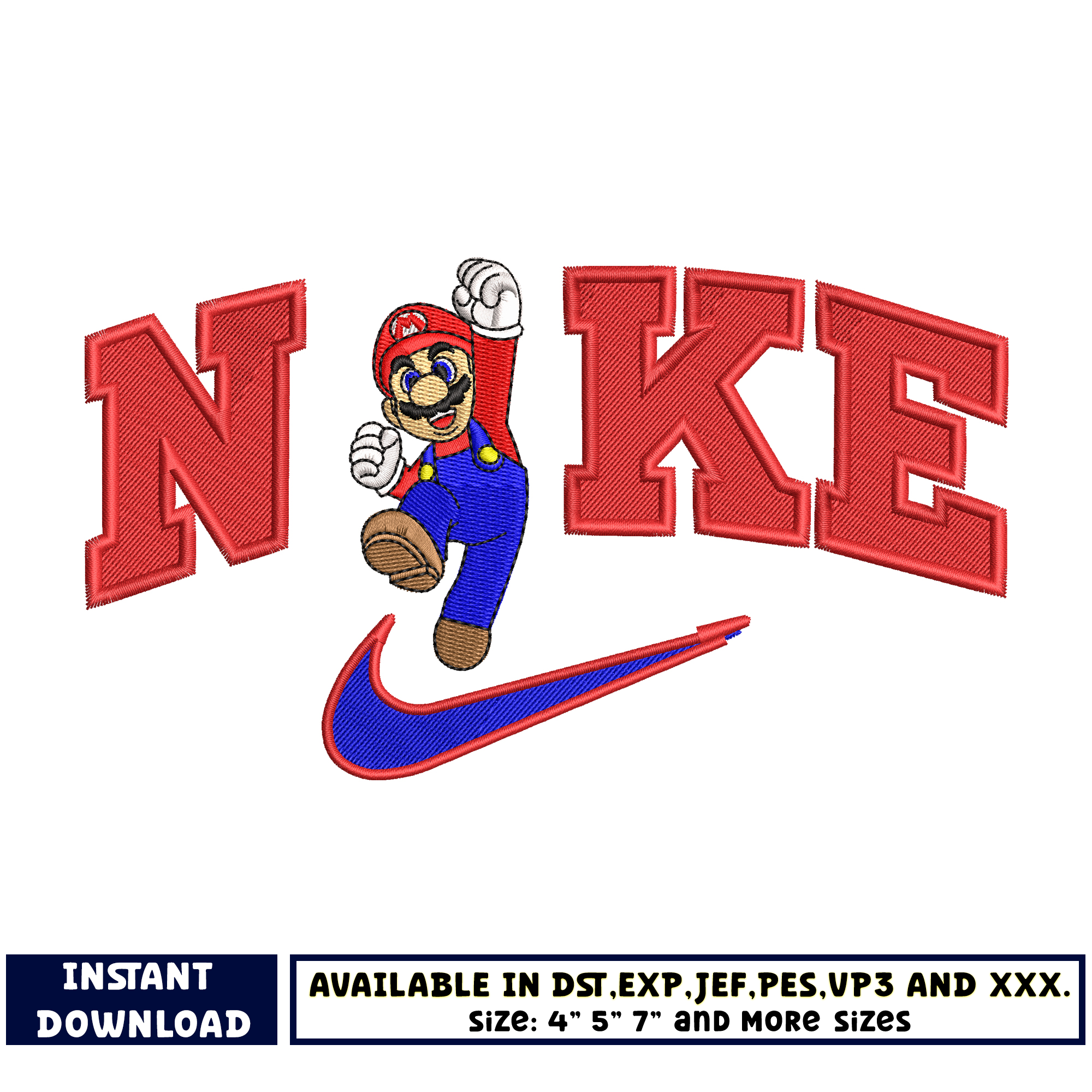 Nike Mario embroidery design | Inspire Uplift