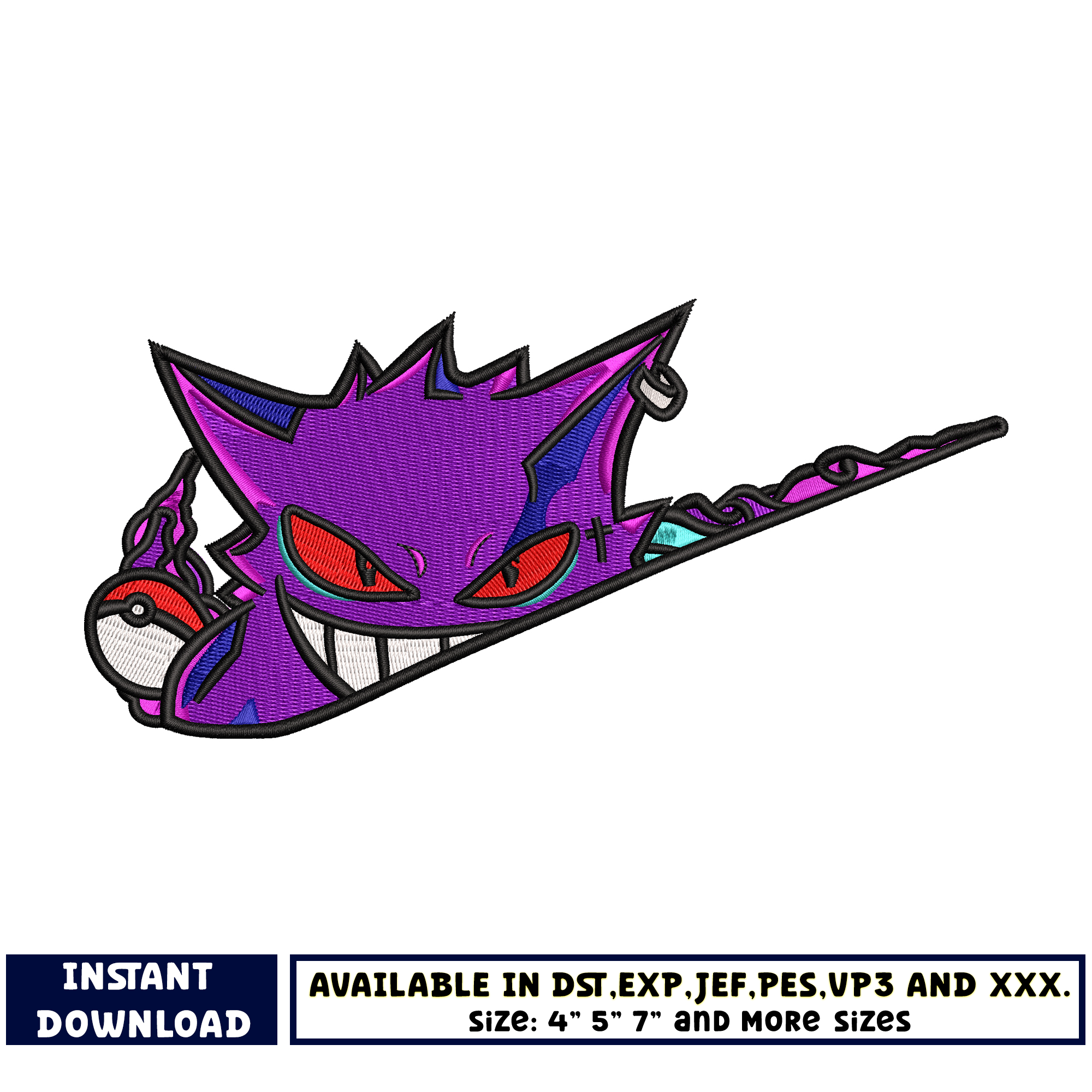Nike x Gengar embroidery design | Inspire Uplift