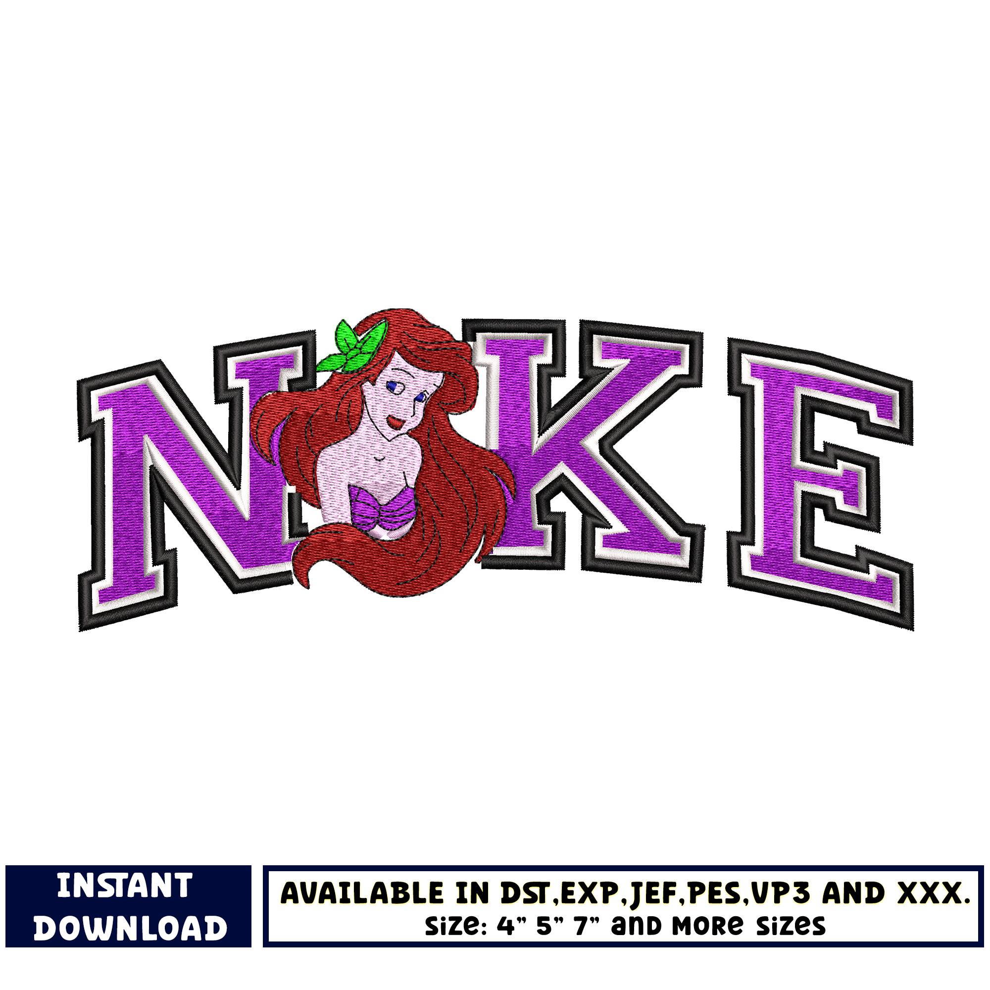 Nike x Princess Ariel embroidery design | Inspire Uplift