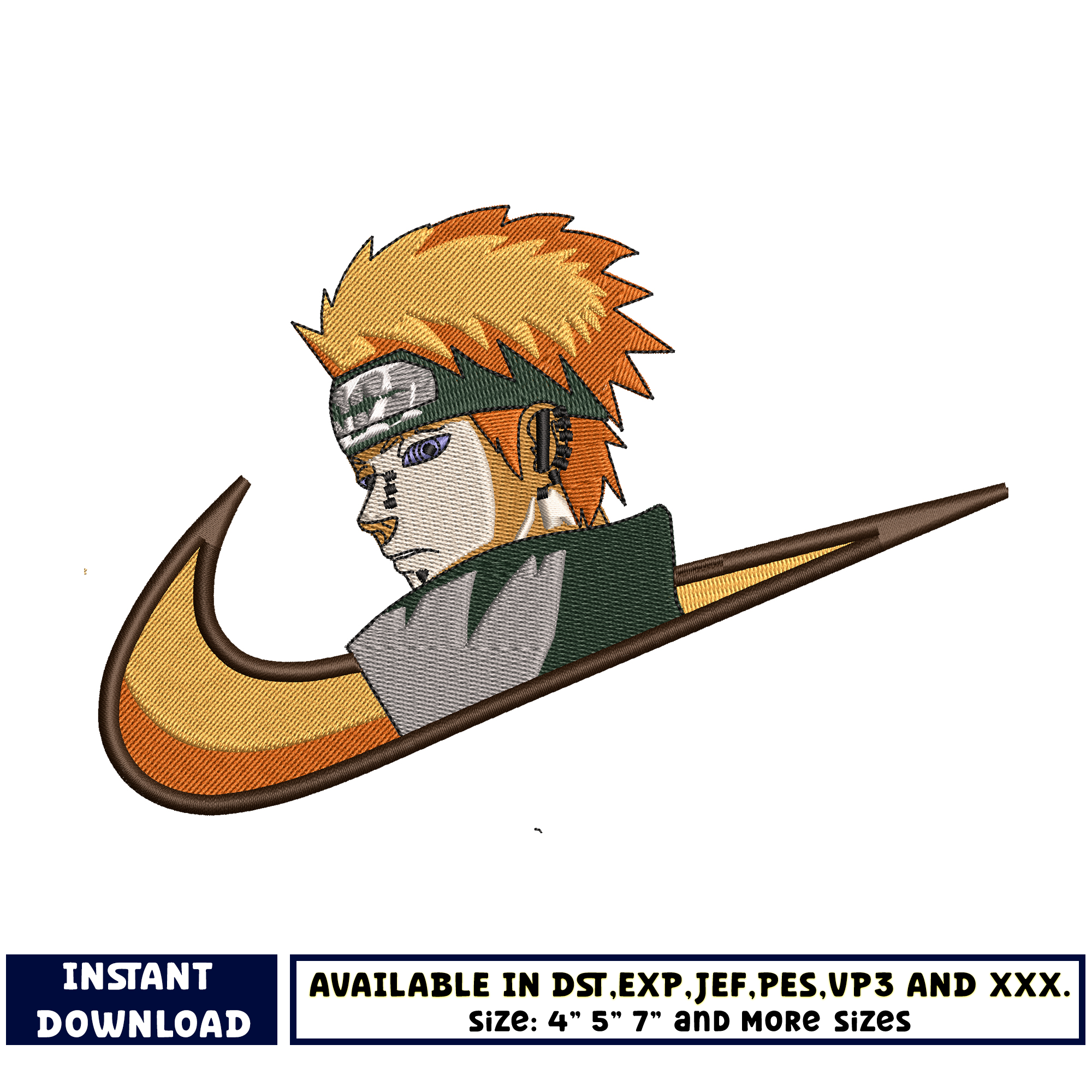 Pain naruto nike embroidery design | Inspire Uplift