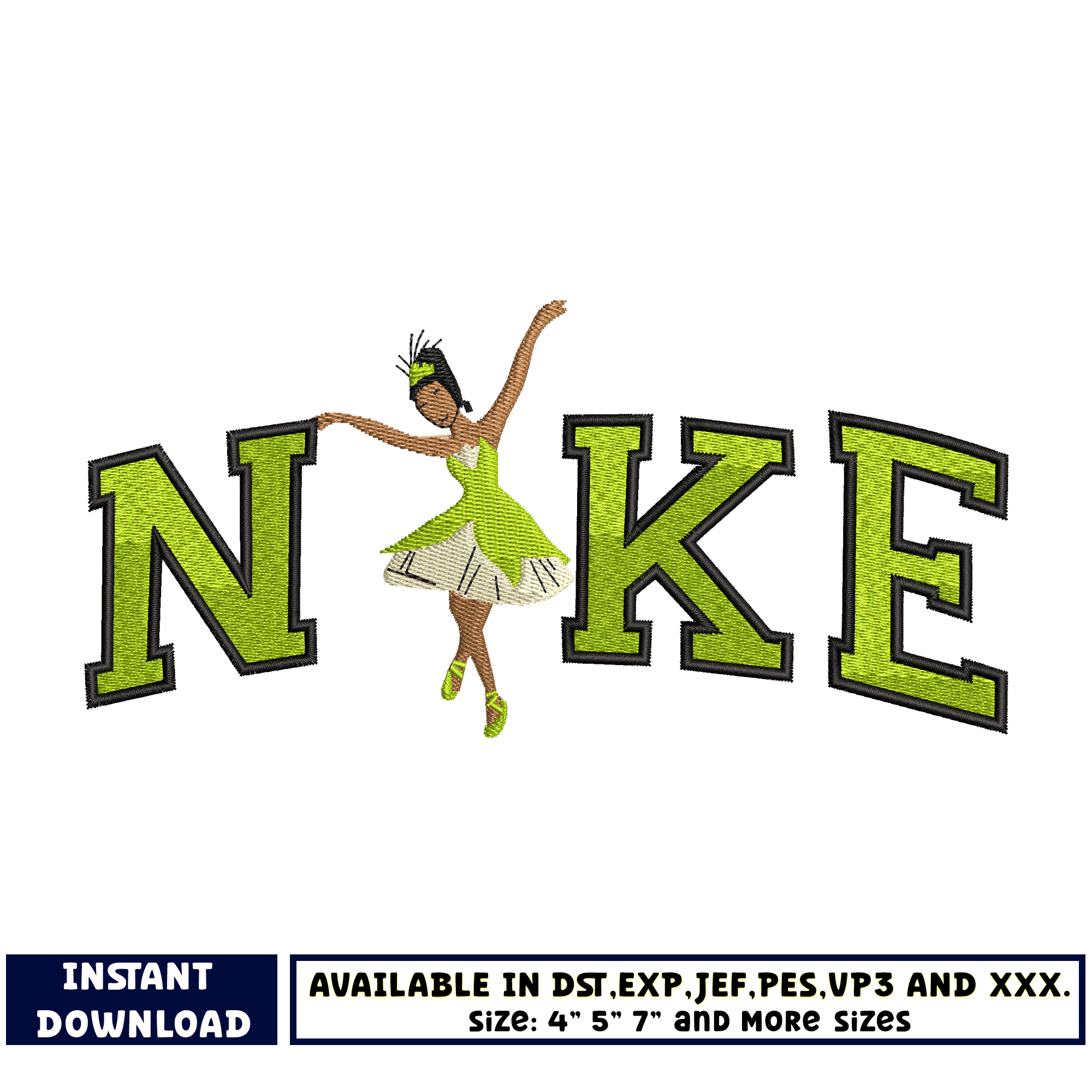 Princess Tiana nike embroidery design | Inspire Uplift