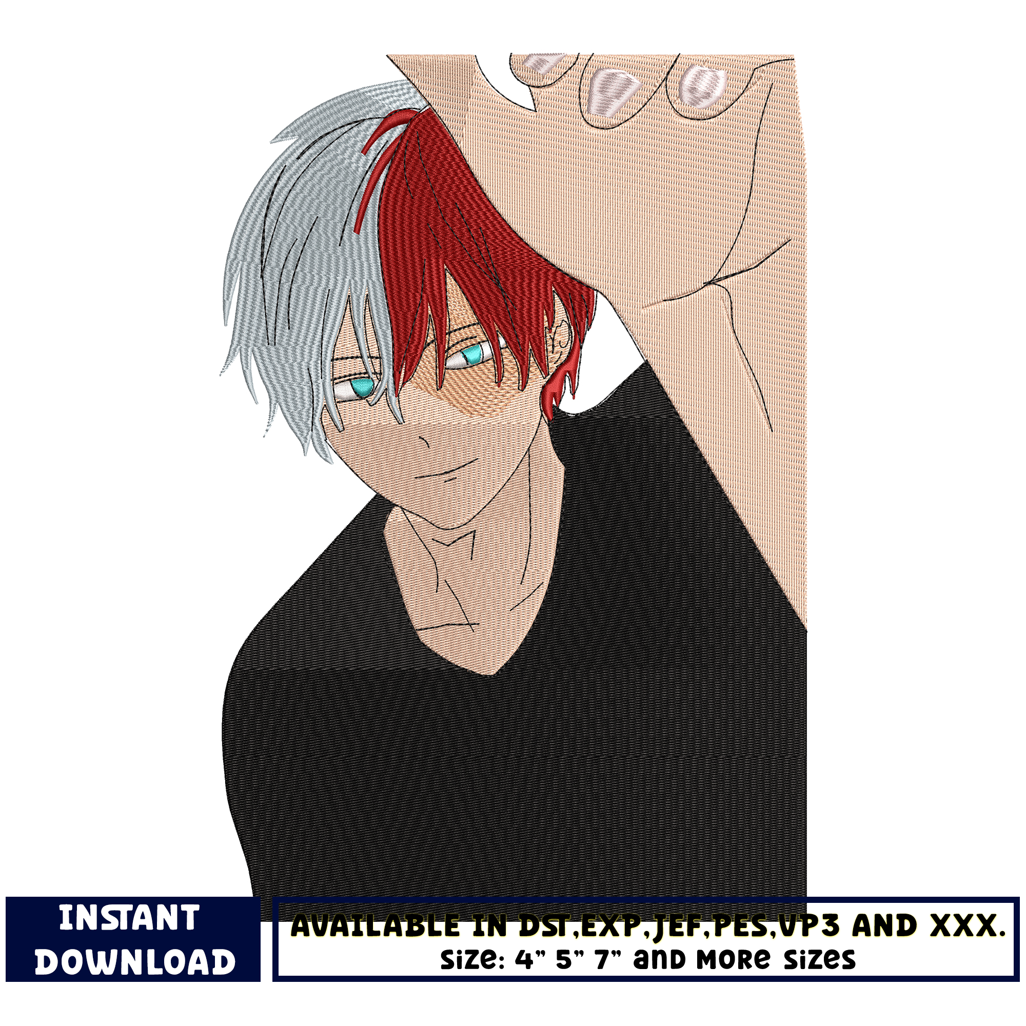Shoto Todoroki embroidery design | Inspire Uplift