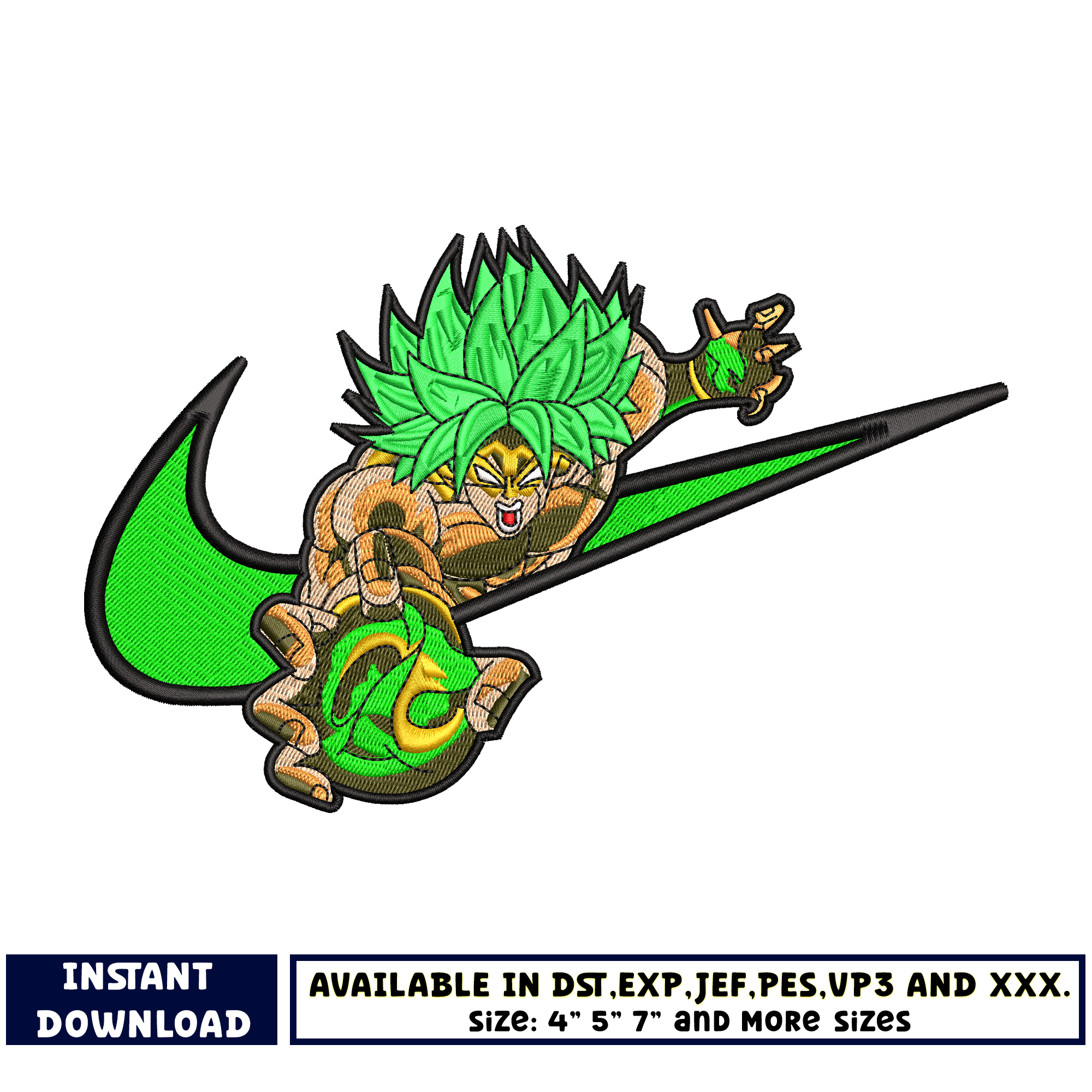 Swoosh broly embroidery design | Inspire Uplift