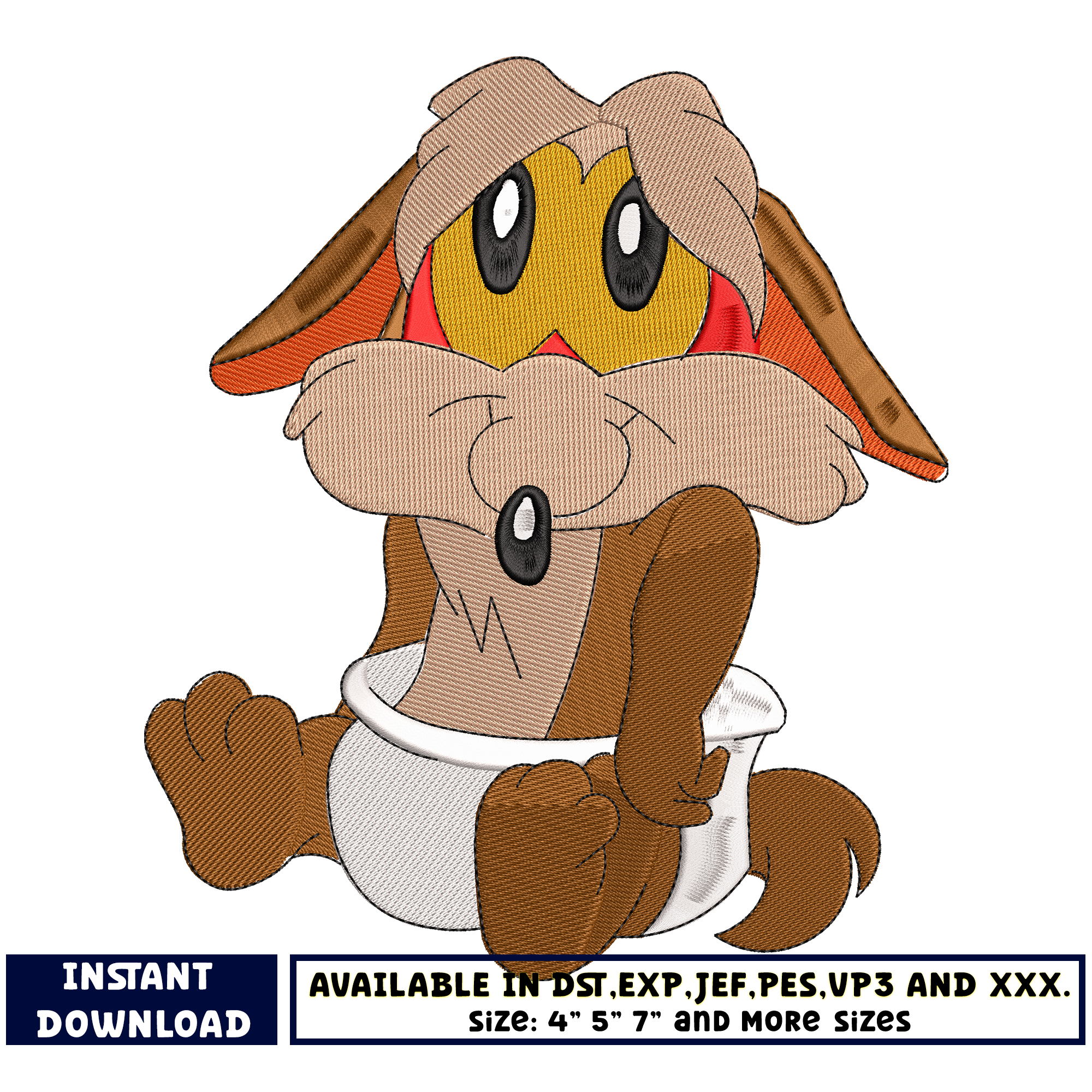 Wile E. Coyote embroidery design | Inspire Uplift