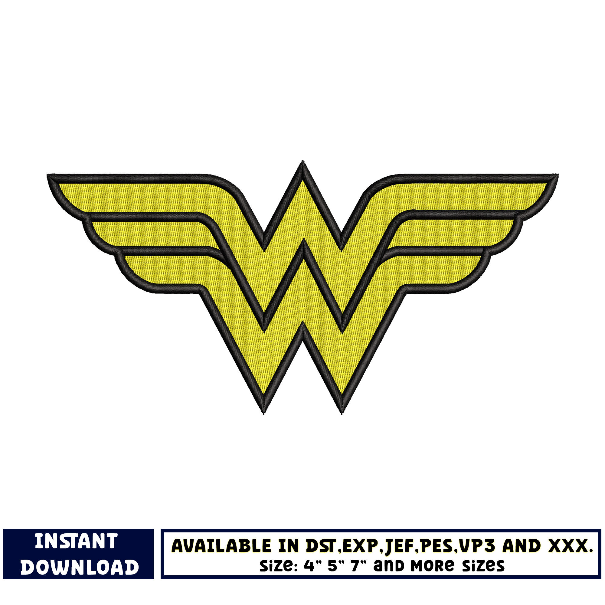Wonder Woman logo embroidery design | Inspire Uplift