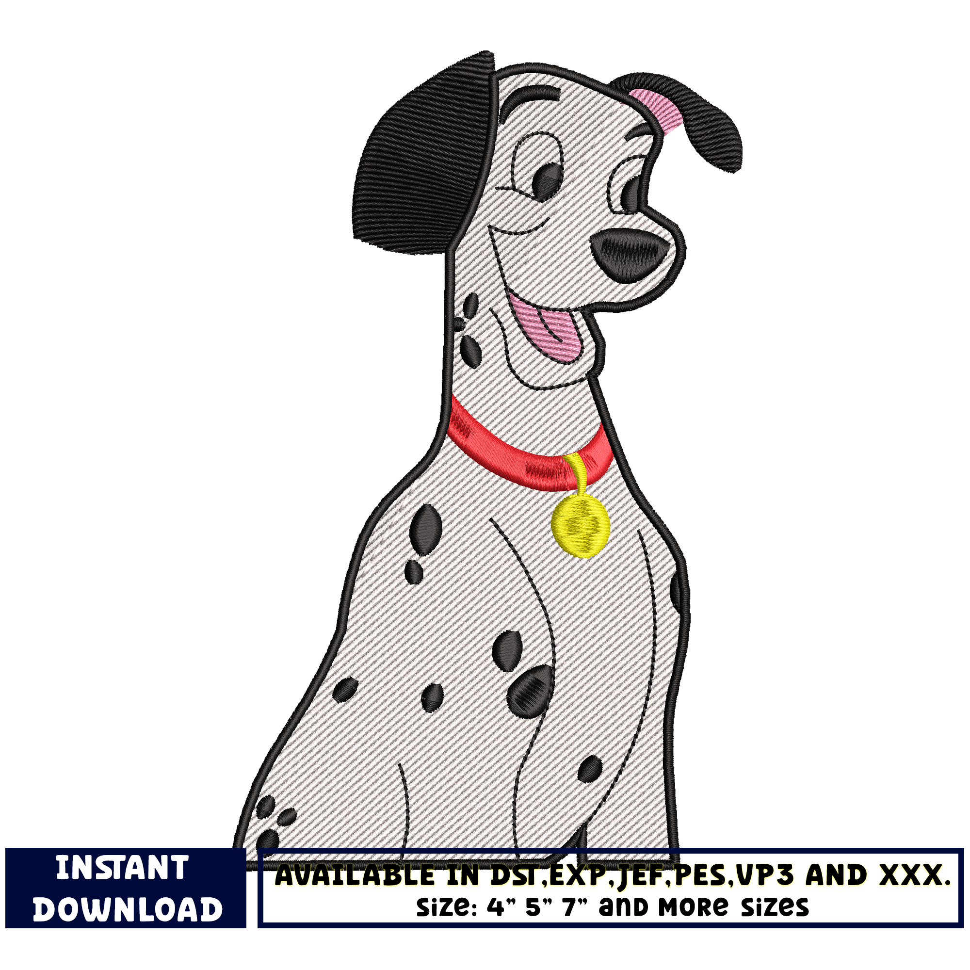 Disney dog Pongo embroidery design | Inspire Uplift