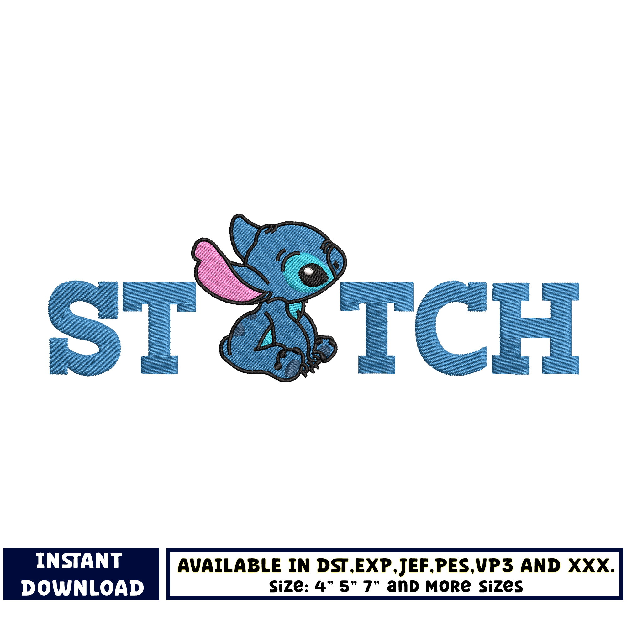 disney stitch name embroidery design | Inspire Uplift