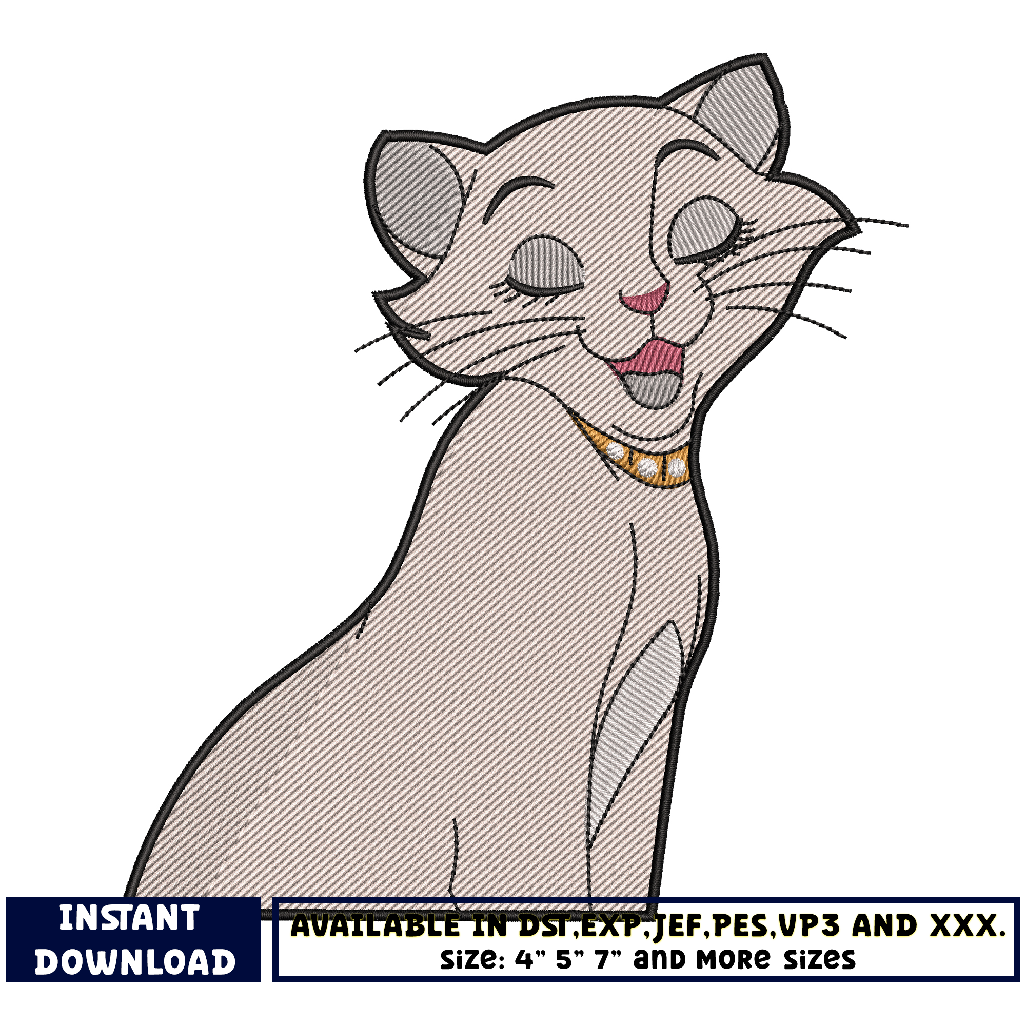 Ducesa The Aristocats embroidery design | Inspire Uplift