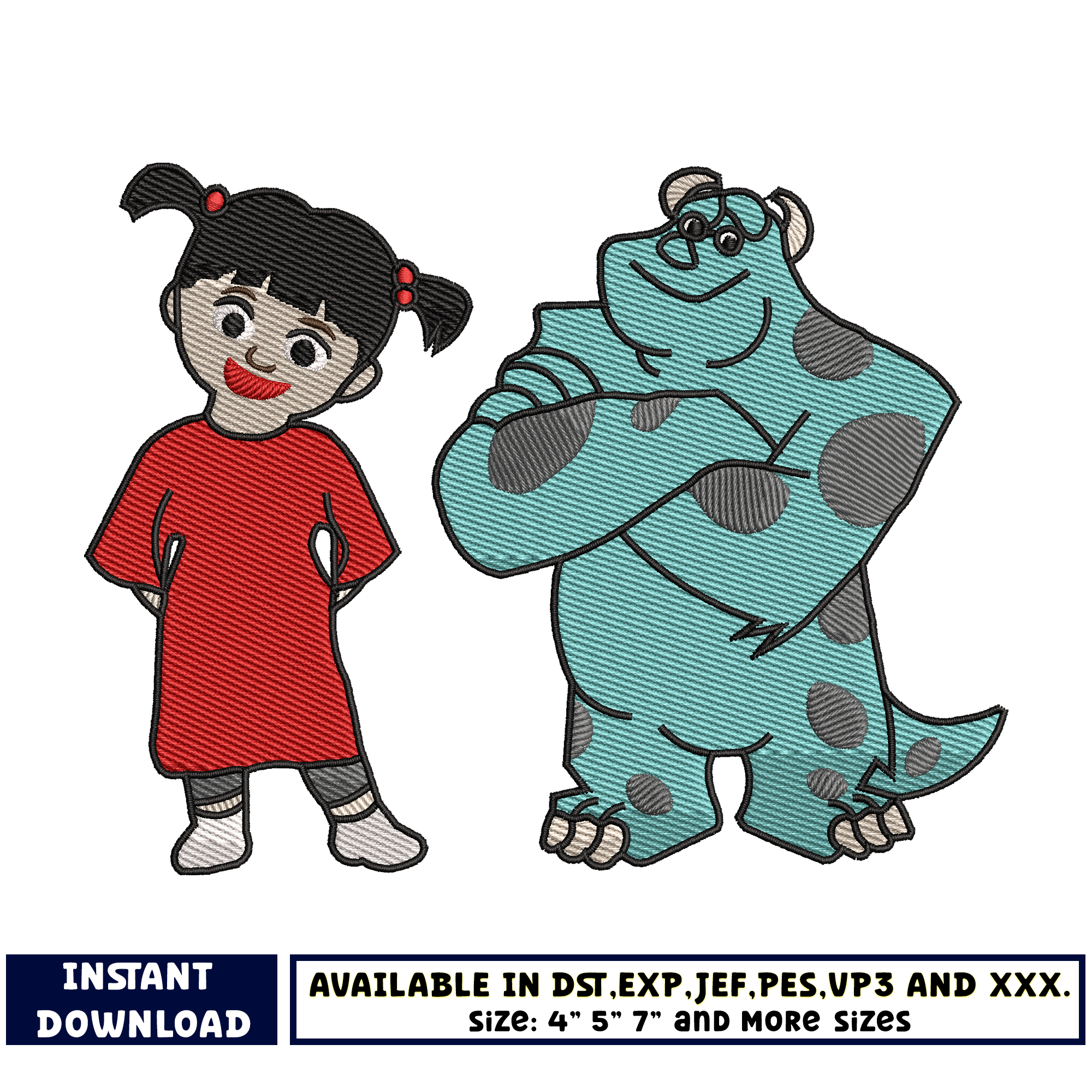 monster boo and sullivan embroidery | Inspire Uplift