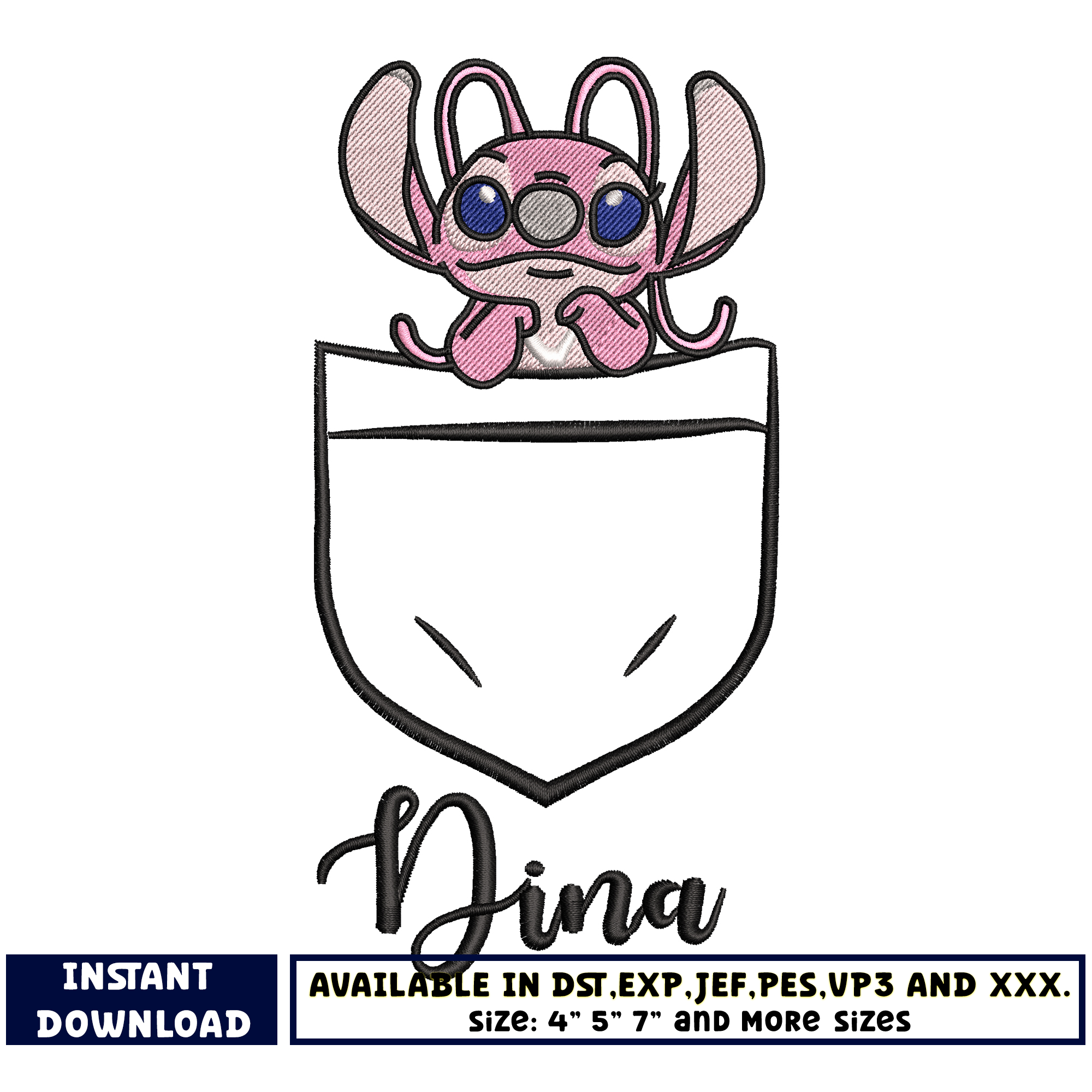 Stitch angel dina embroidery | Inspire Uplift
