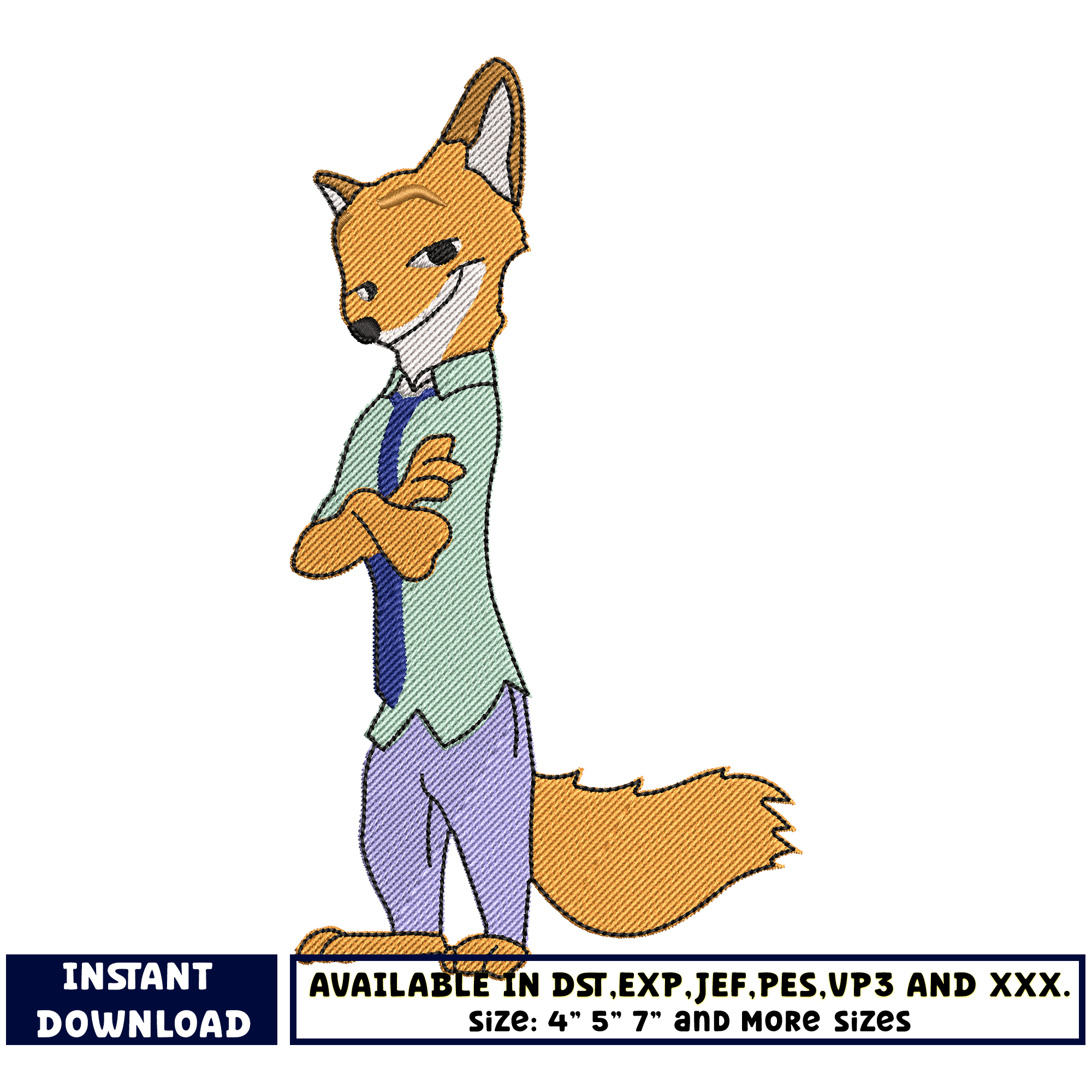 Zootopia Nick disney embroidery | Inspire Uplift