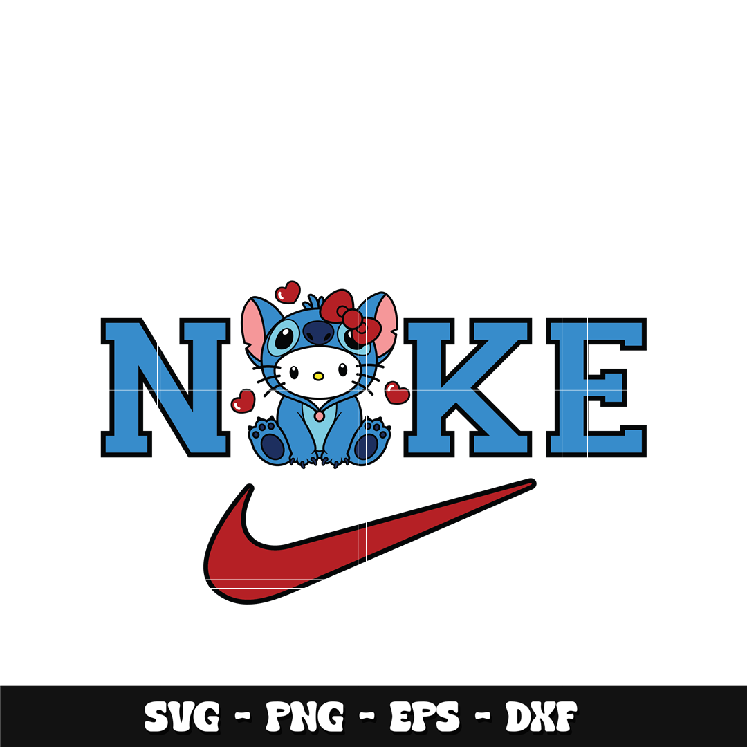 Swoosh x Stitch Kitty Svg, Hello Kitty svg, Logo Brand svg, | Inspire ...