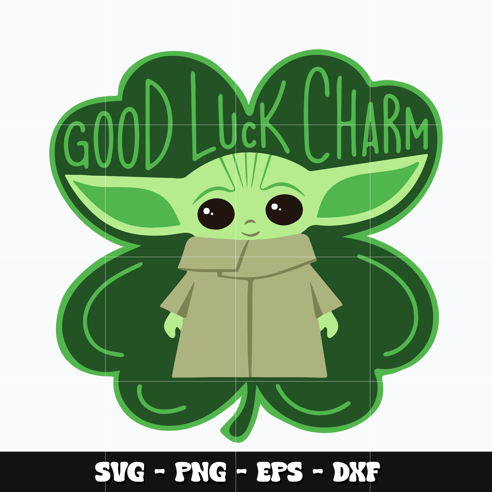 Baby Yoda good luck charm svg, Star wars svg, Patricks day s | Inspire ...
